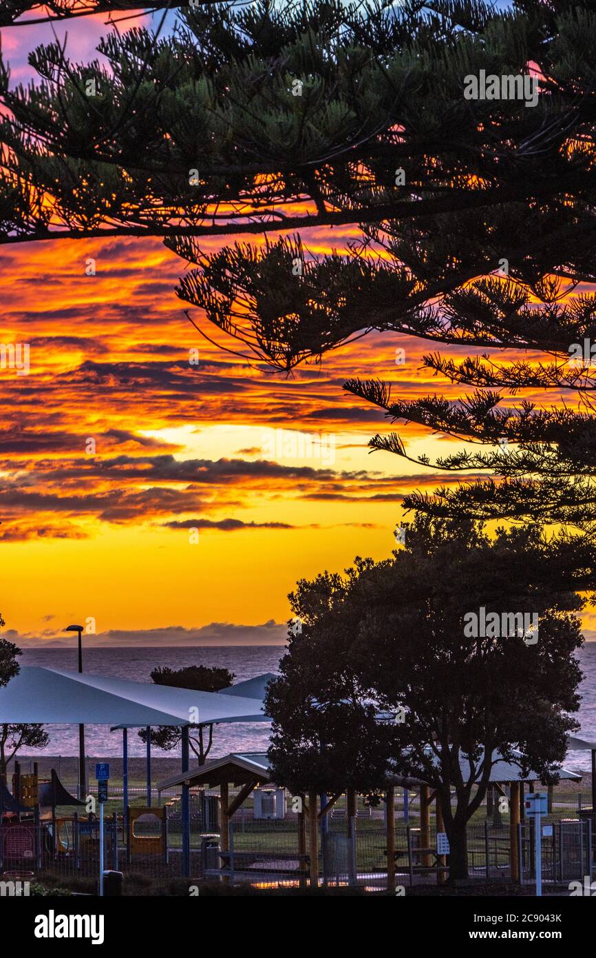Sunrise in Napier, New Zealand Stock Photo - Alamy