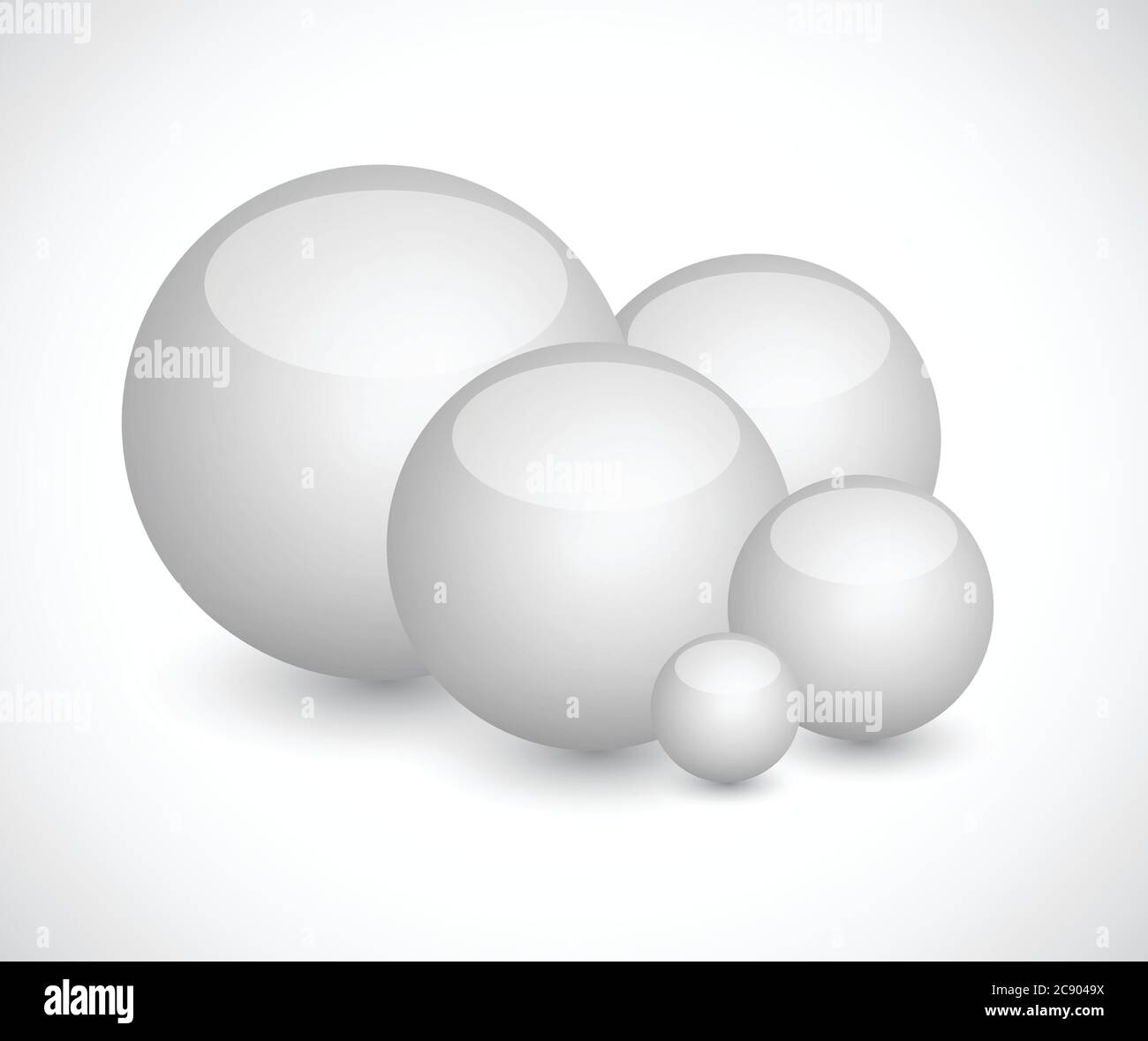 Set of white spheres illustration design over a white background Stock ...