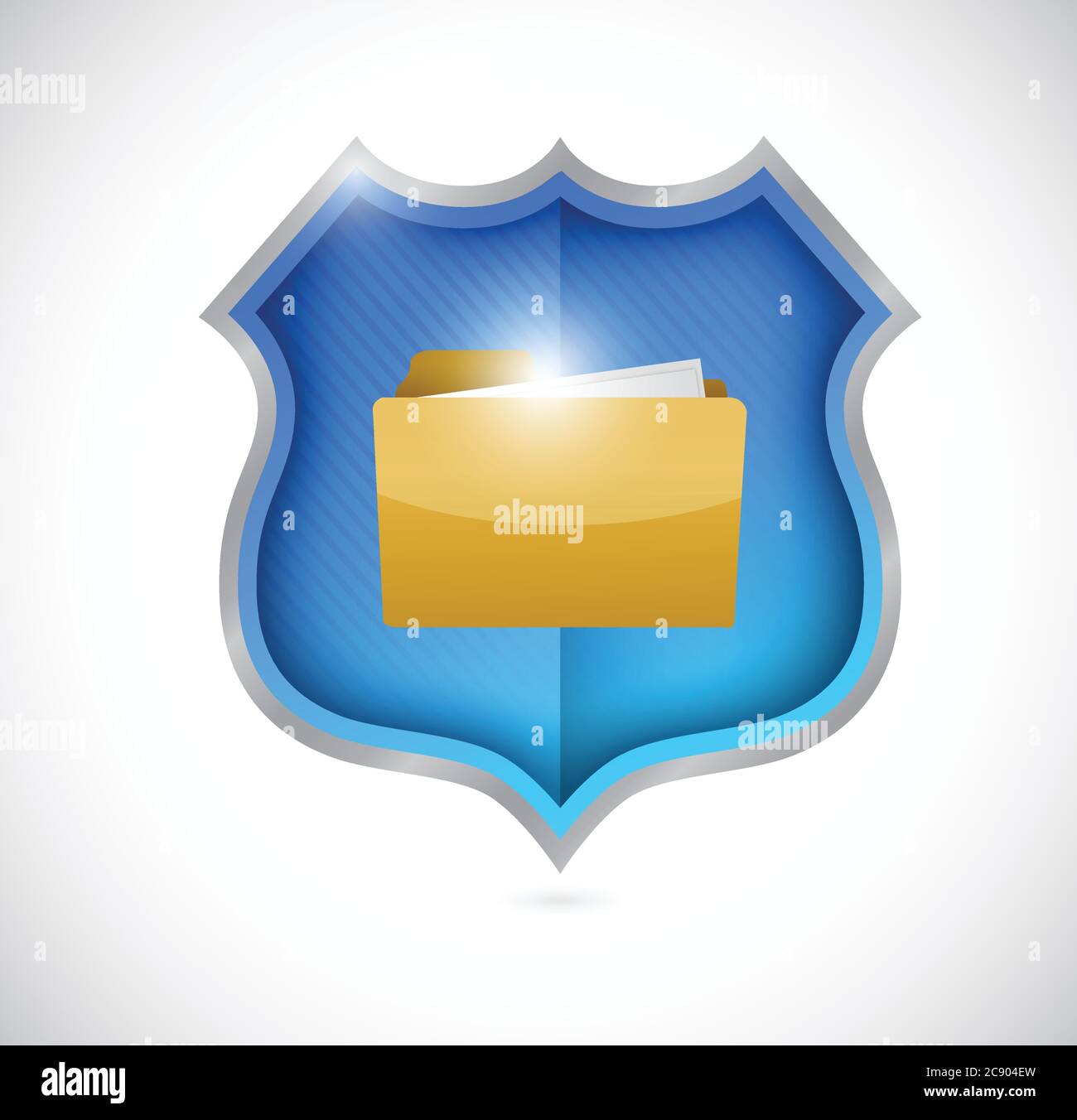 Secure documents folder shield sign concept illustration design Stock ...