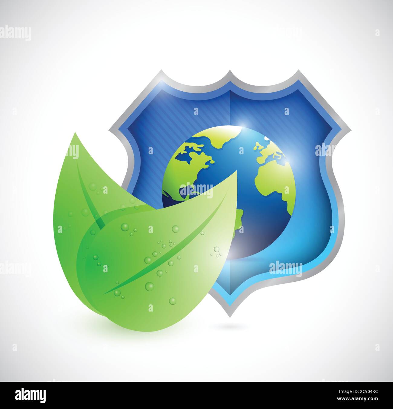 Eco natural globe shield illustration design over a white background ...