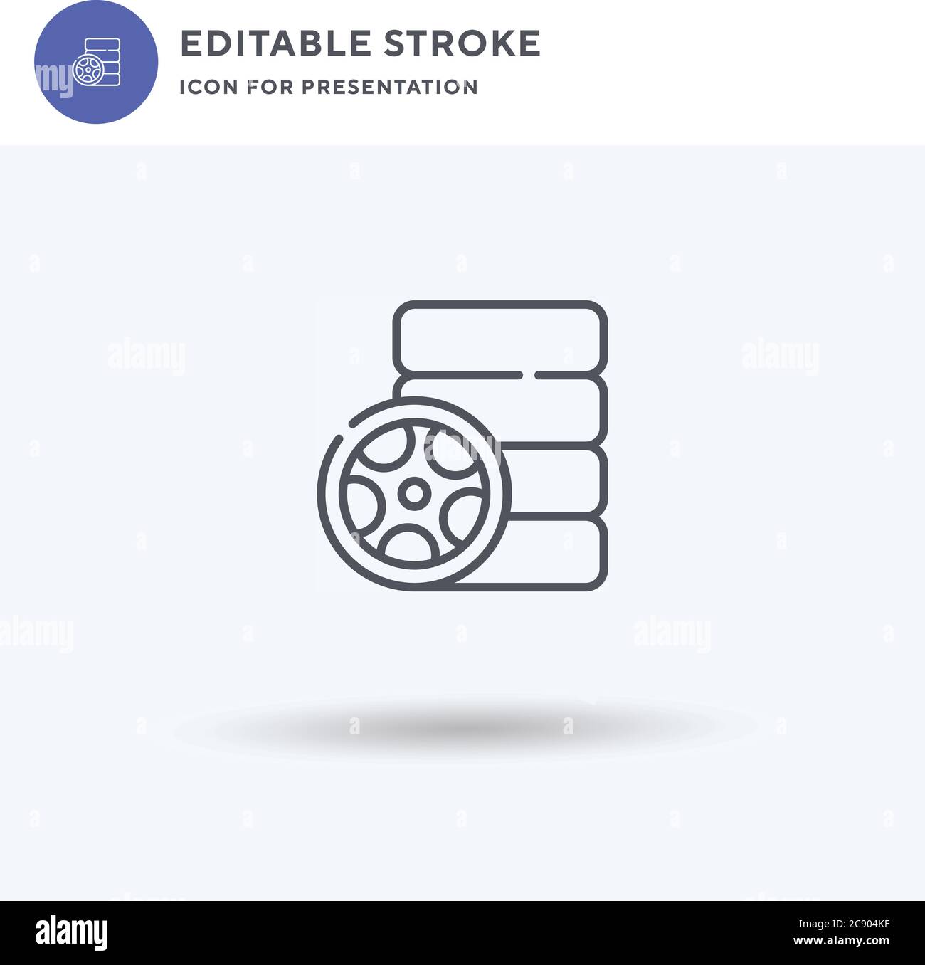 Tyre icon vector, filled flat sign, solid pictogram isolated on white ...