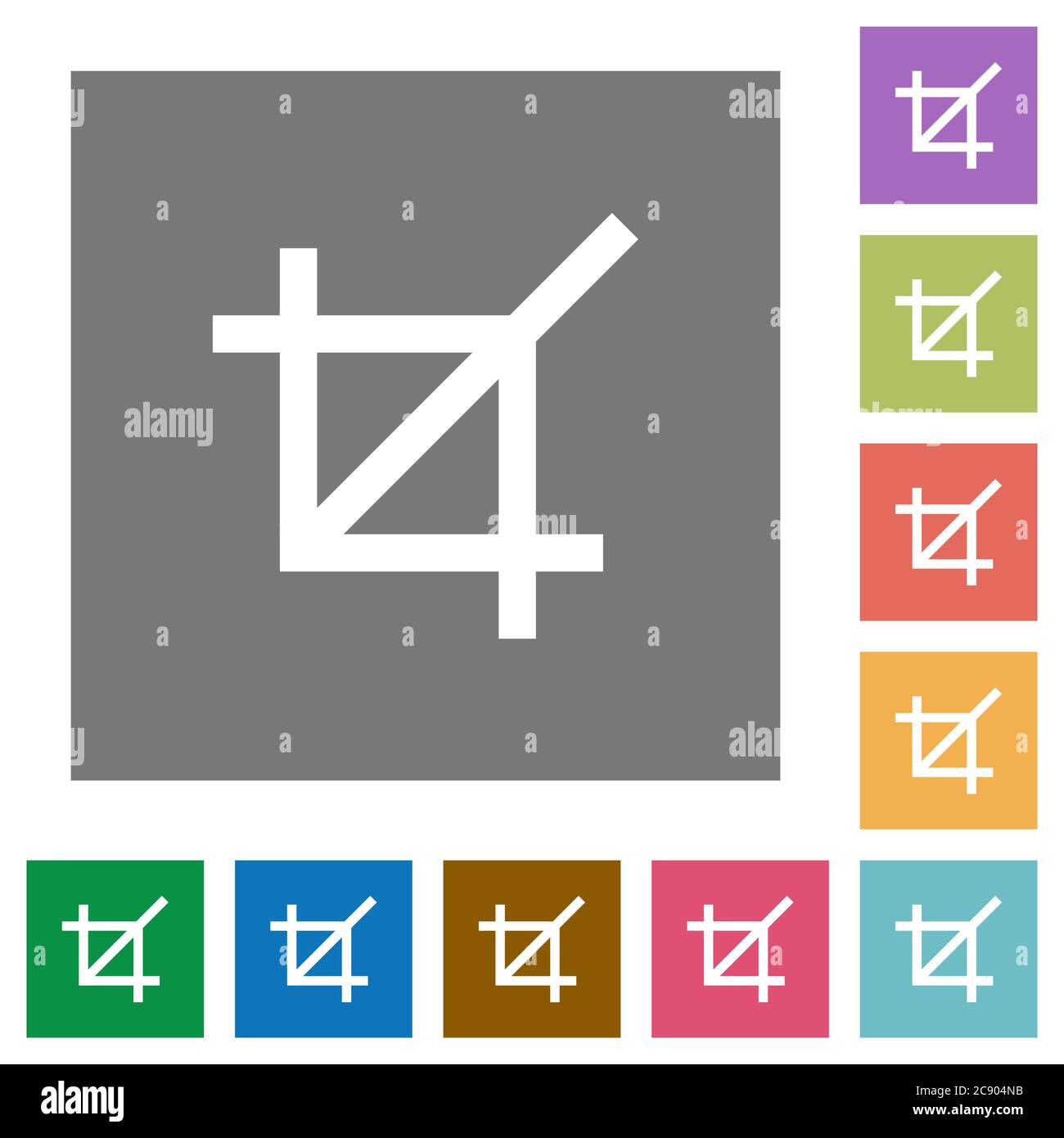 Crop tool flat icons on simple color square background Stock Vector ...