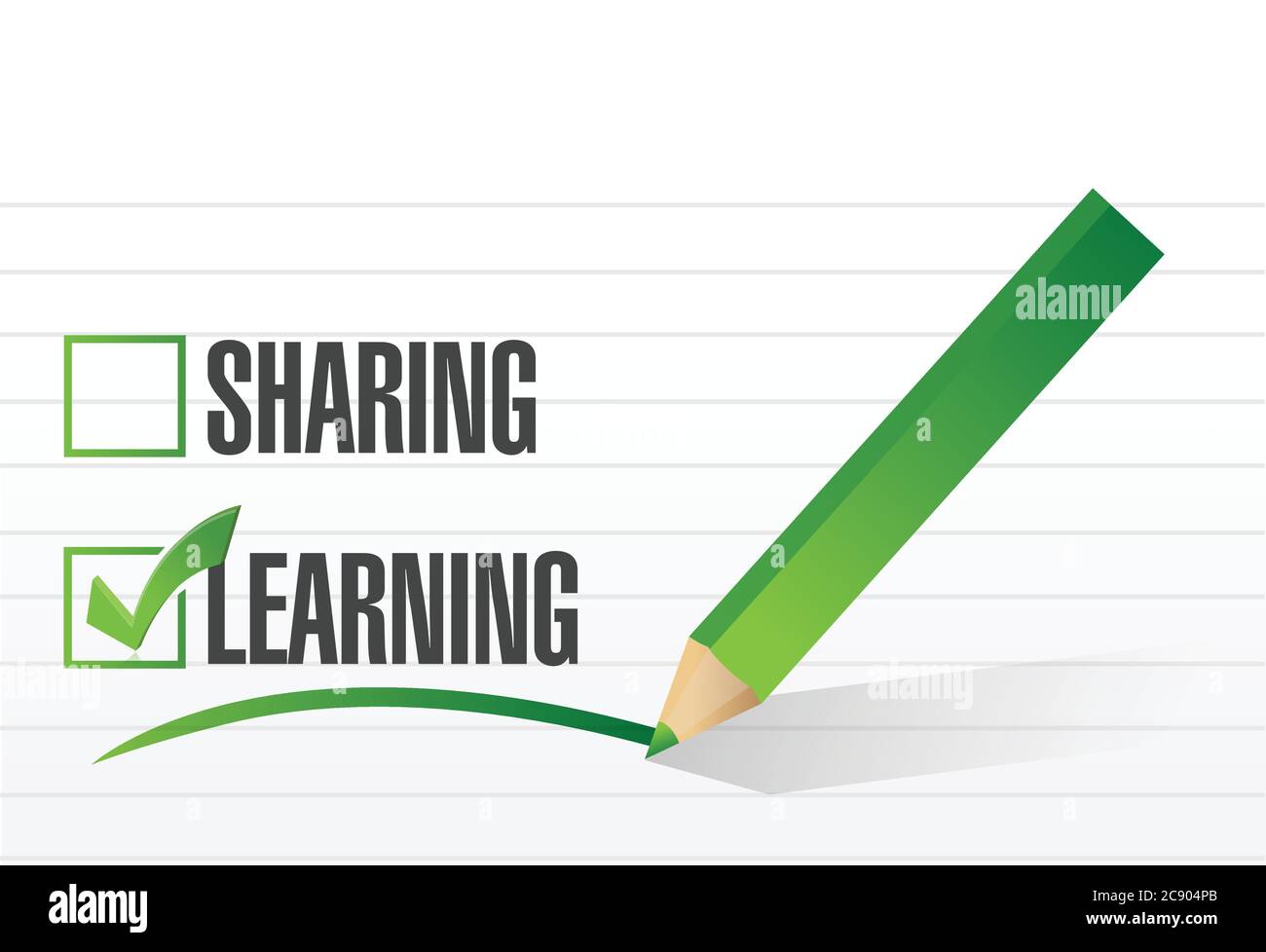 Learning check mark illustration design over a white background Stock ...