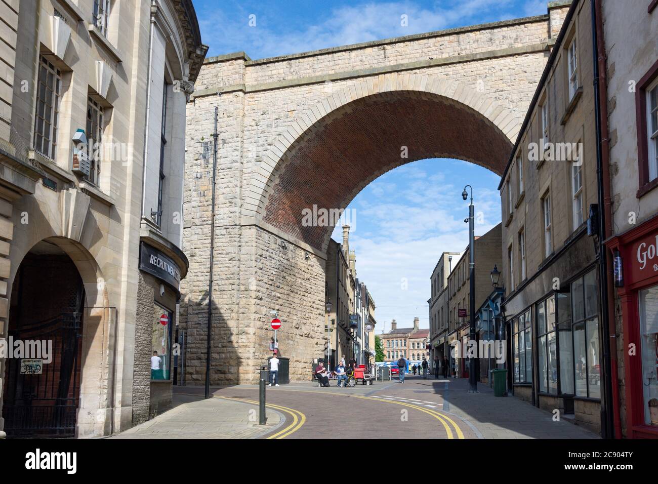 Railway viaduct, Church Street, Mansfield, Nottinghamshire, England ...