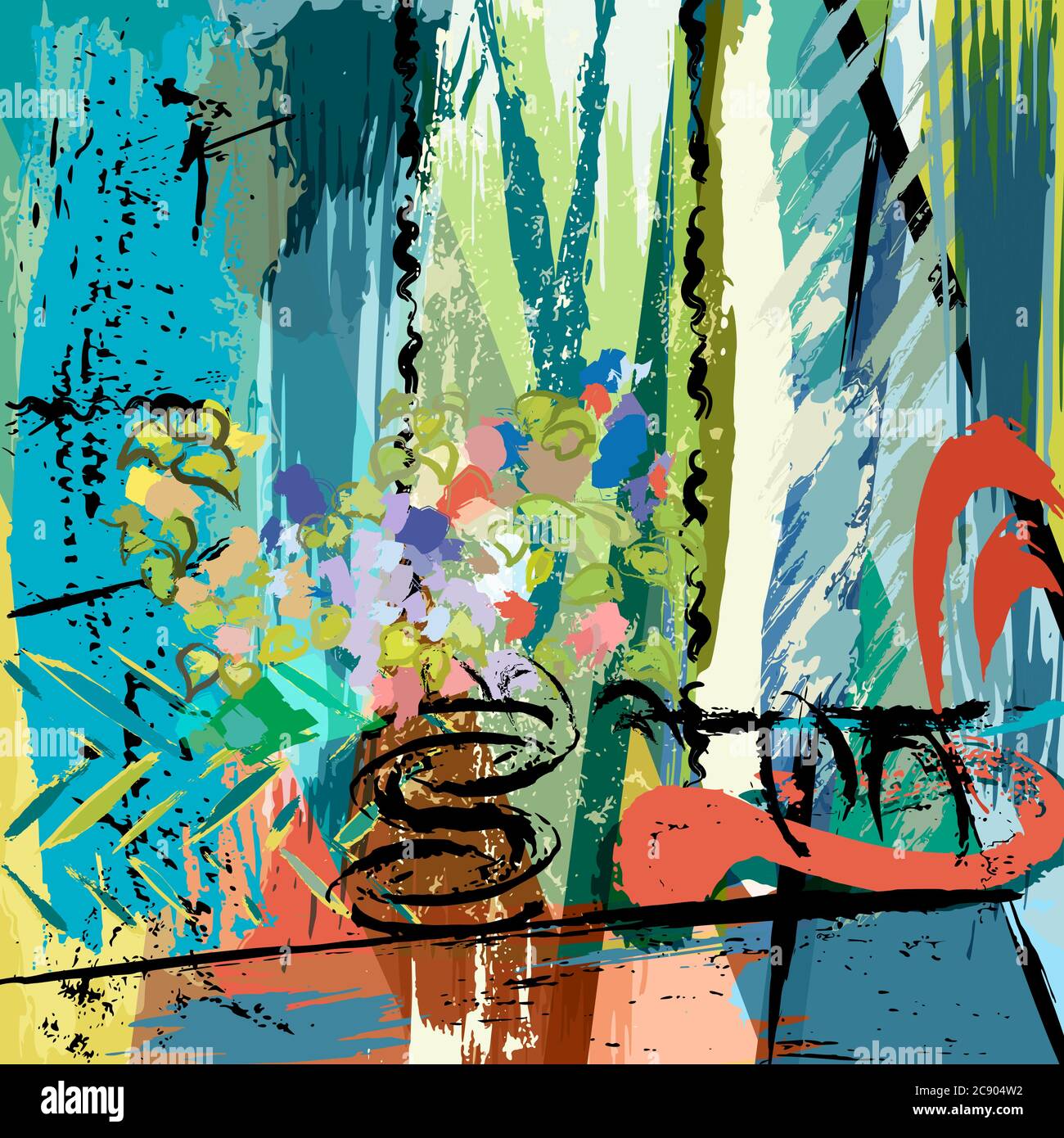 abstract background design, with paint strokes and splashes Stock ...