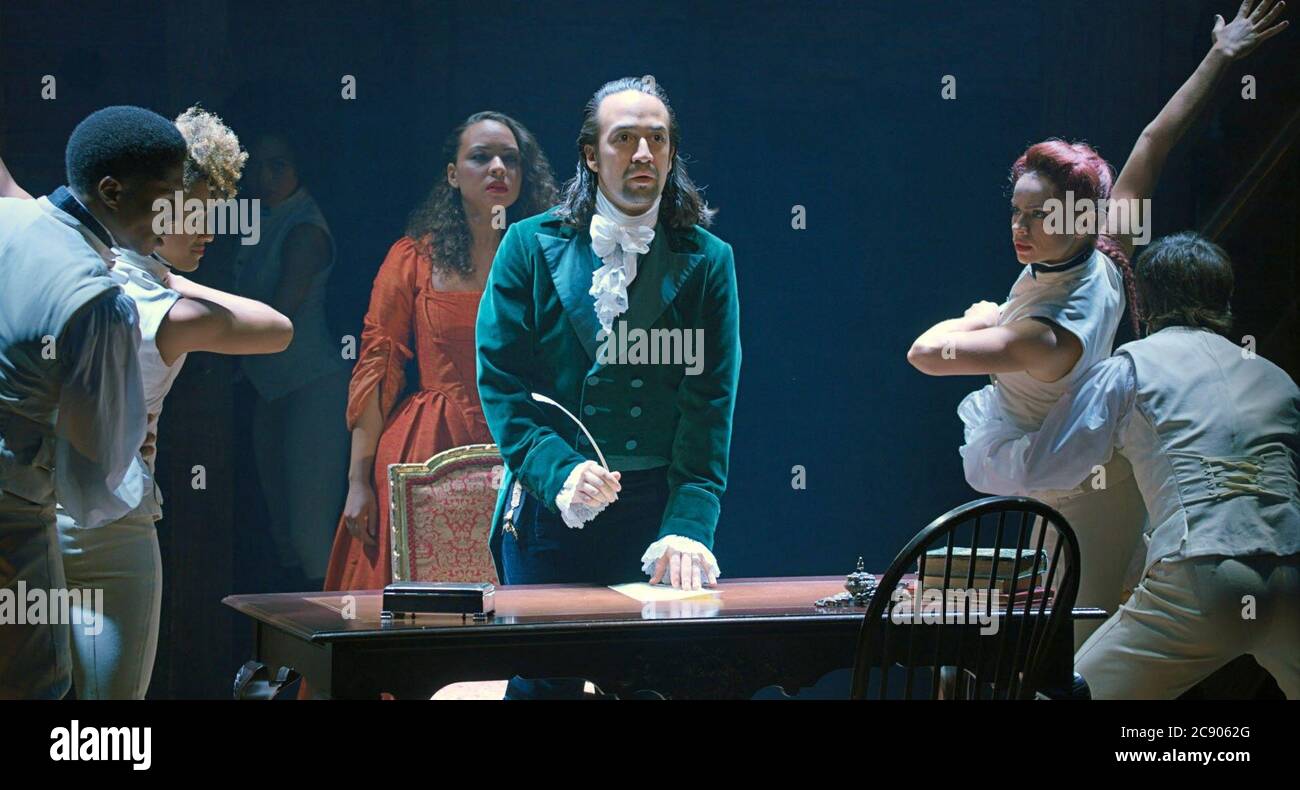 HAMILTON, center, front to back: Lin-Manuel Miranda as Alexander ...