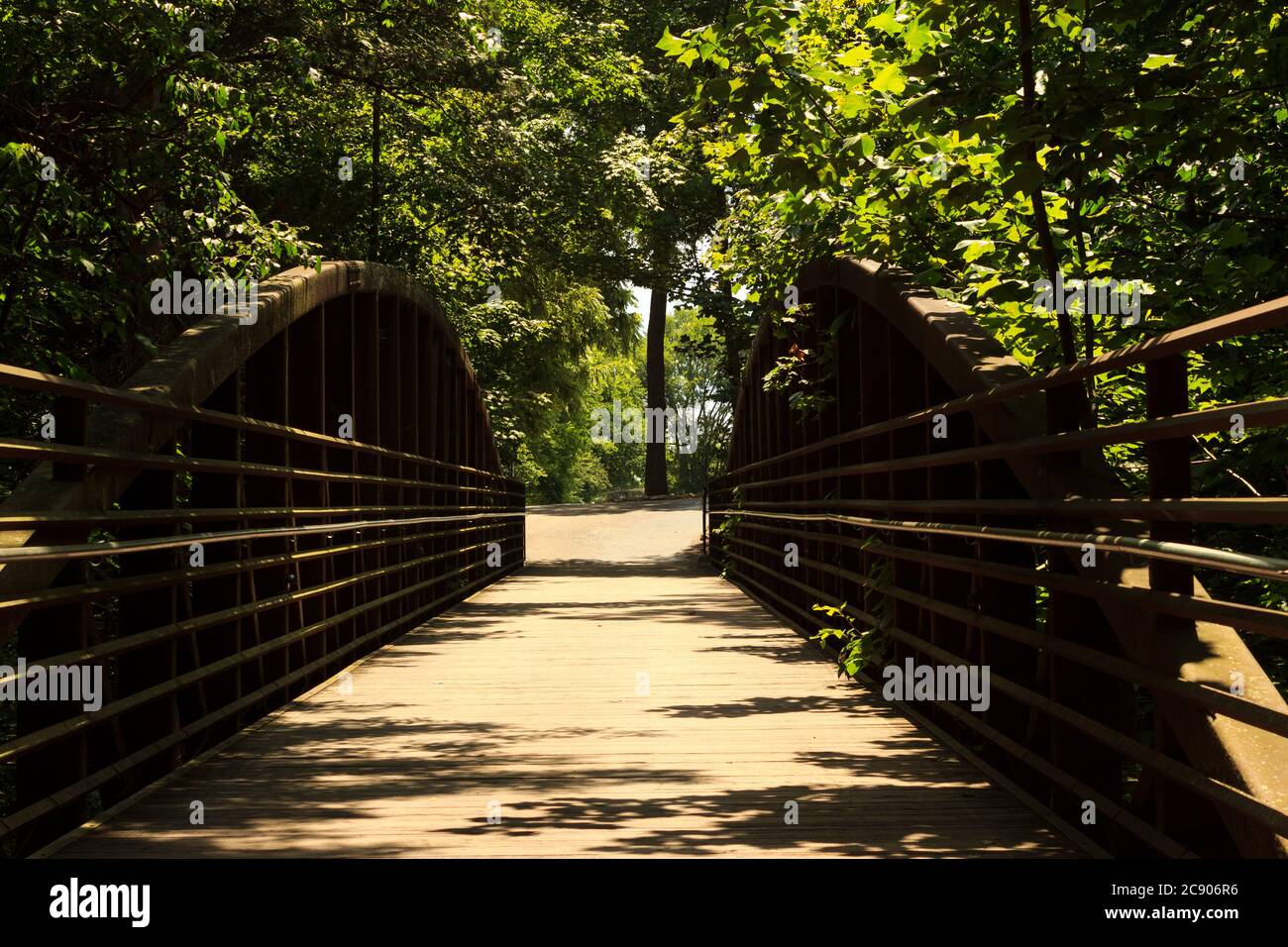 Quiet river bridge Stock Photo - Alamy