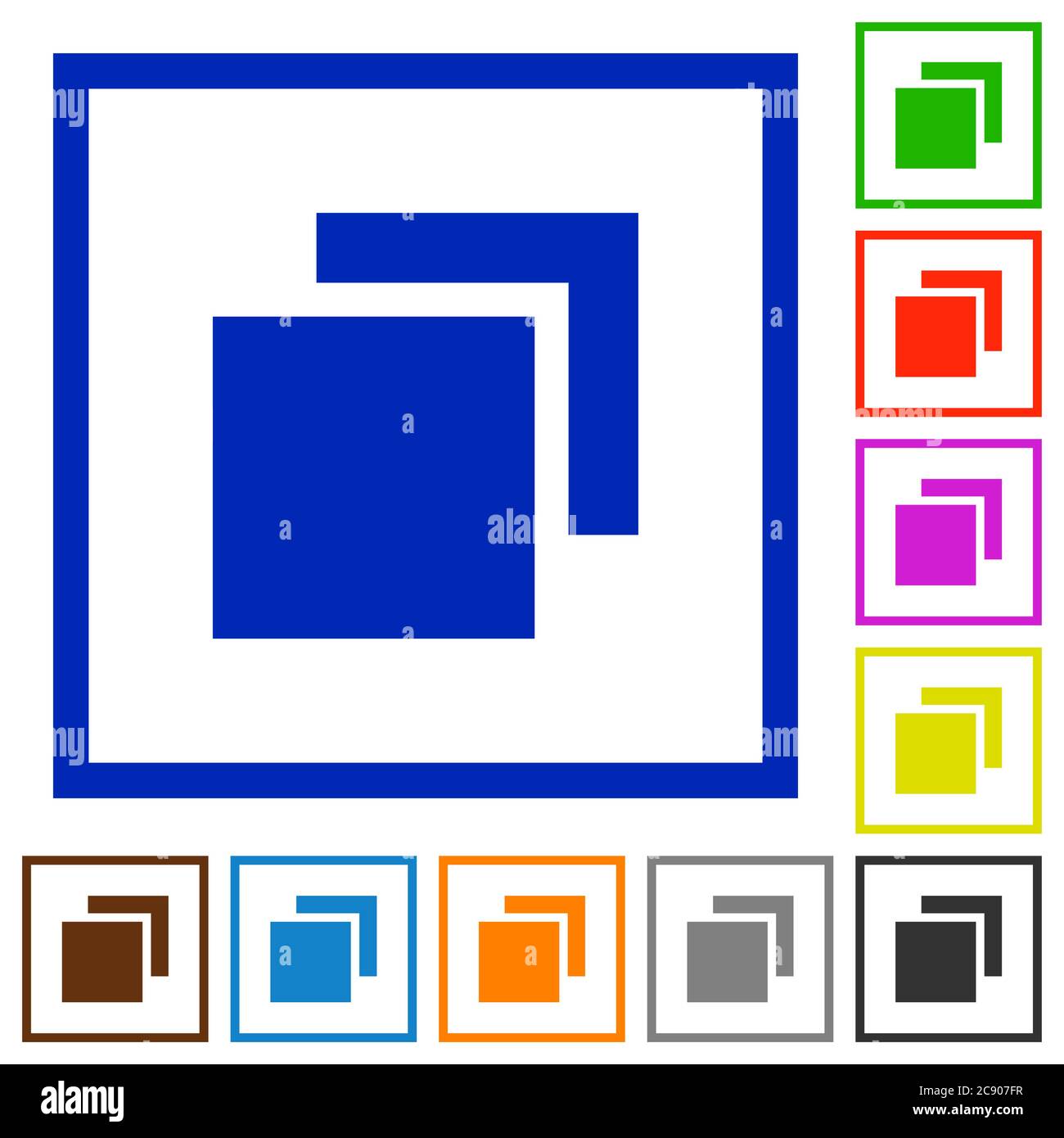 Overlapping elements flat color icons in square frames Stock Vector ...