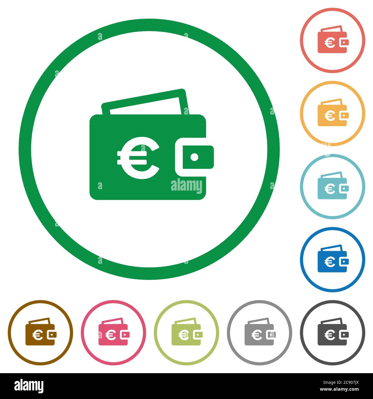 Euro wallet color icons hi-res stock photography and images - Alamy