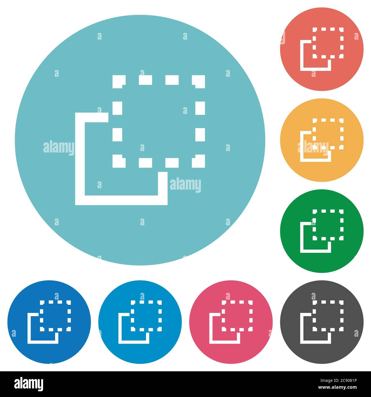 Bring to front white flat icons on color rounded square backgrounds ...