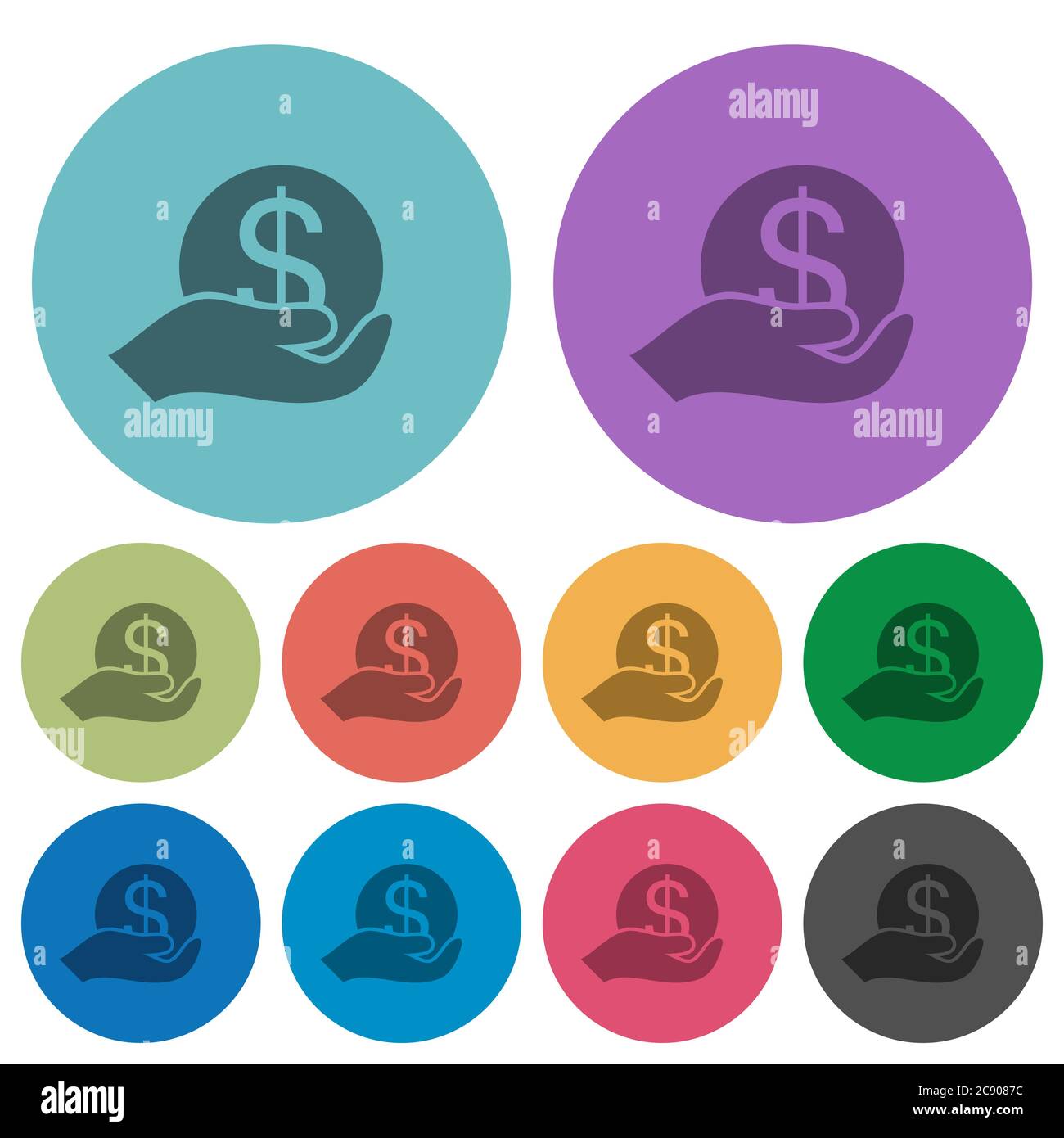Save money flat icons on color round background Stock Vector Image ...