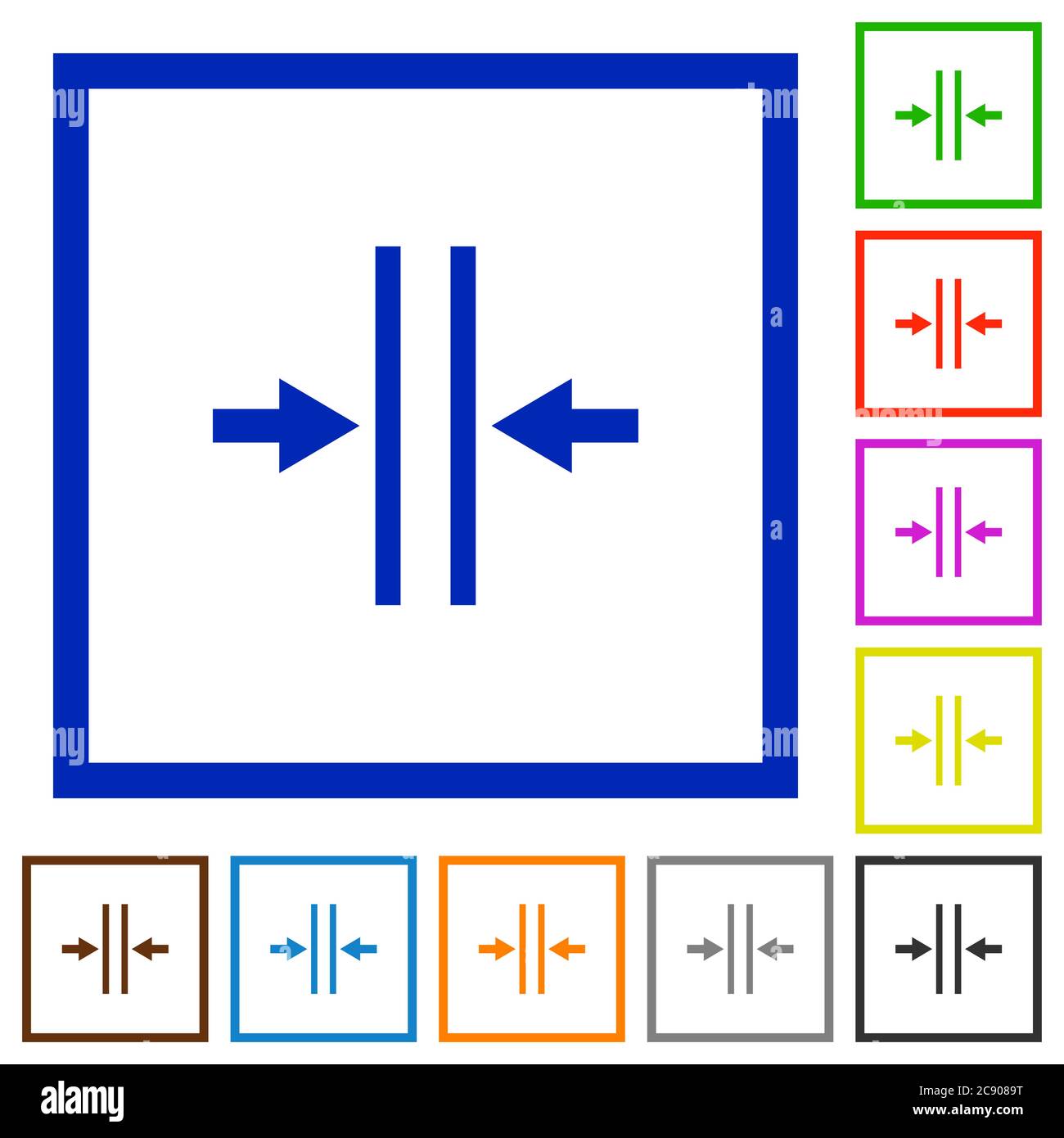 Adjust text column gutter flat color icons in square frames Stock Vector Image & Art - Alamy