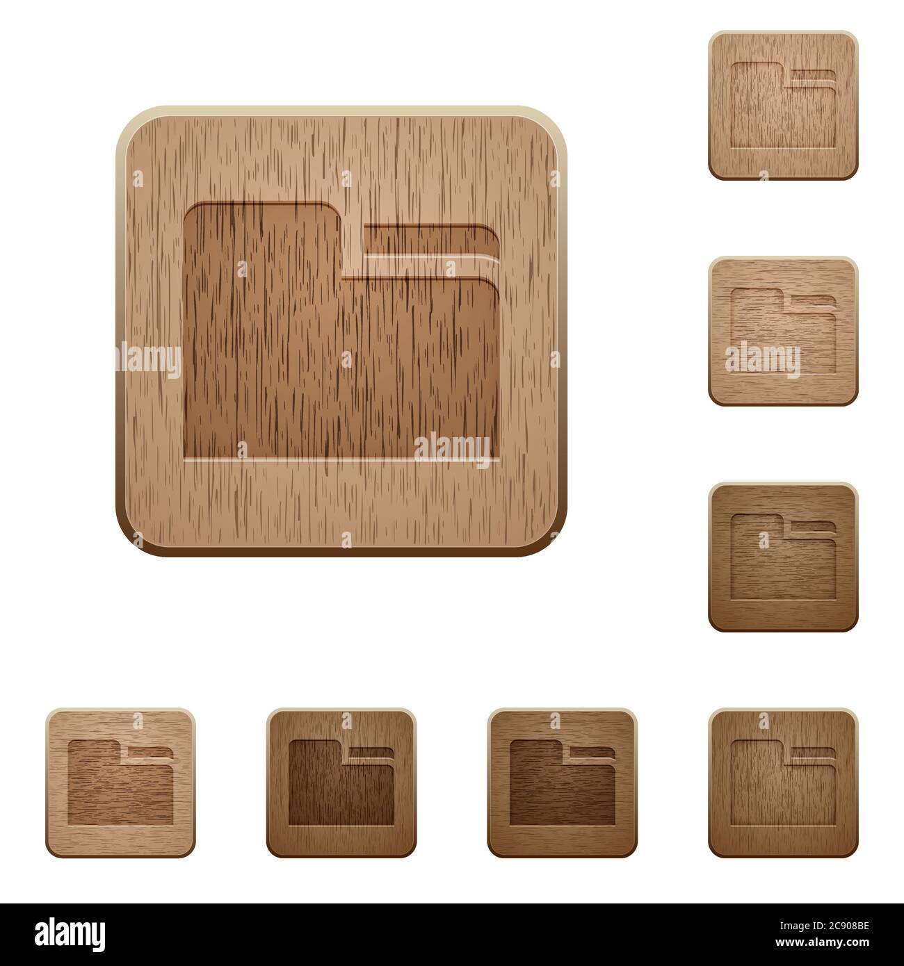 Tab folder icons in carved wooden button styles Stock Vector Image ...