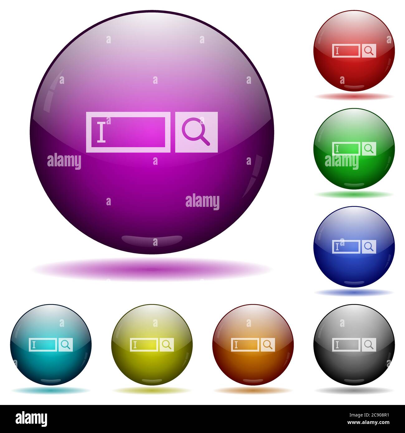 Search box color glass sphere buttons with sadows Stock Vector Image ...