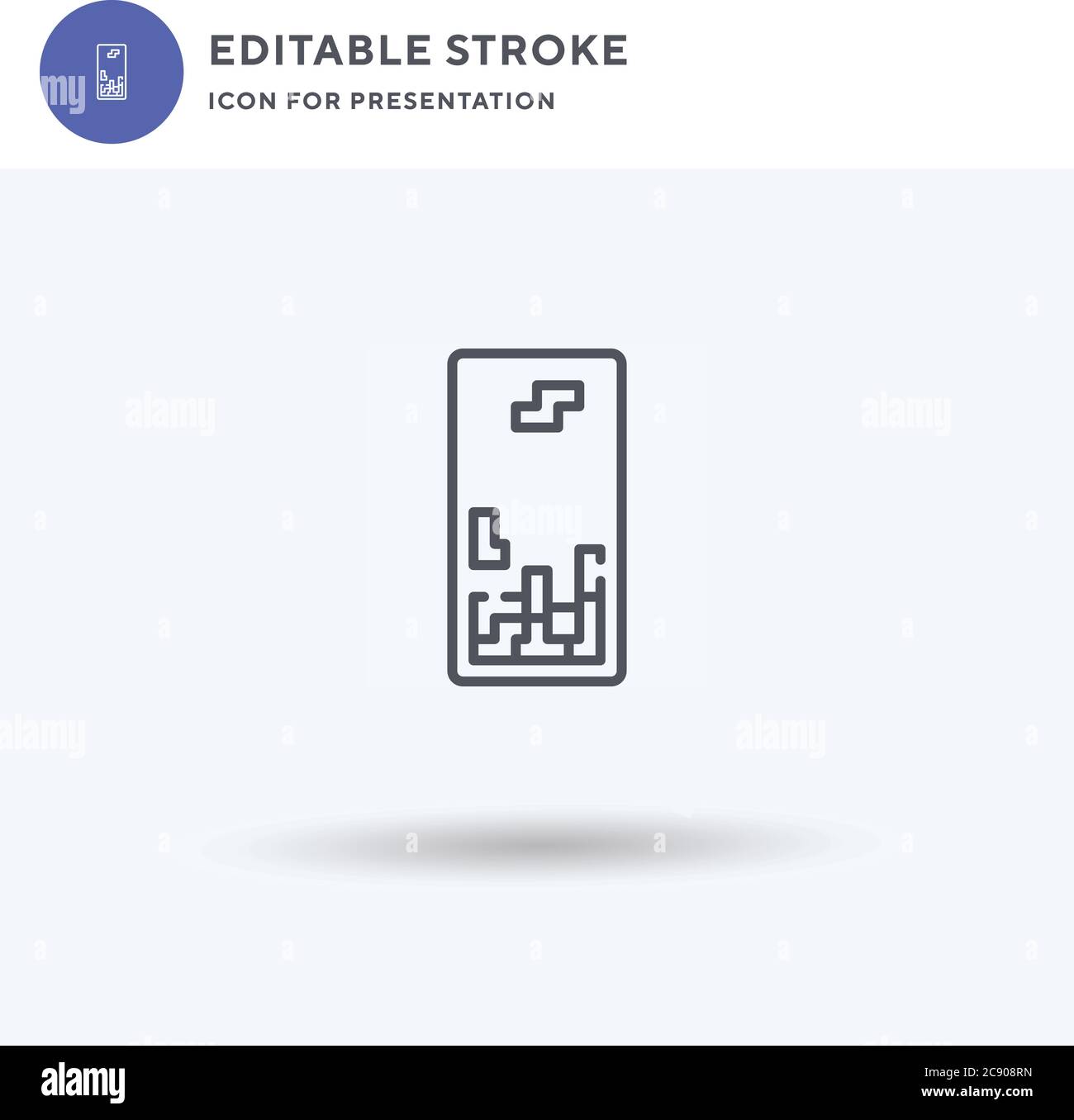 Tetris icon vector, filled flat sign, solid pictogram isolated on white ...