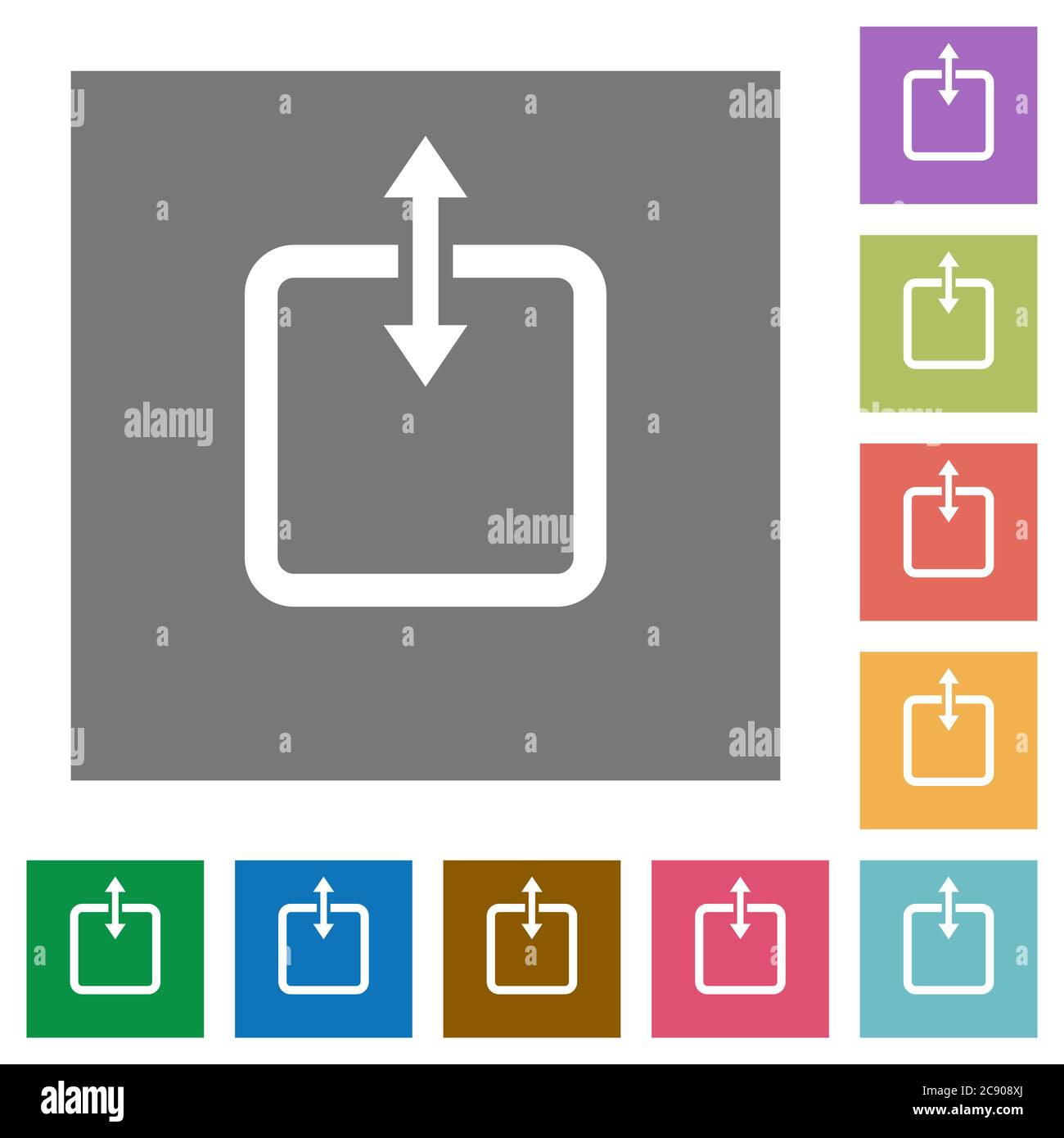 Adjust item height flat icons on simple color square background Stock ...