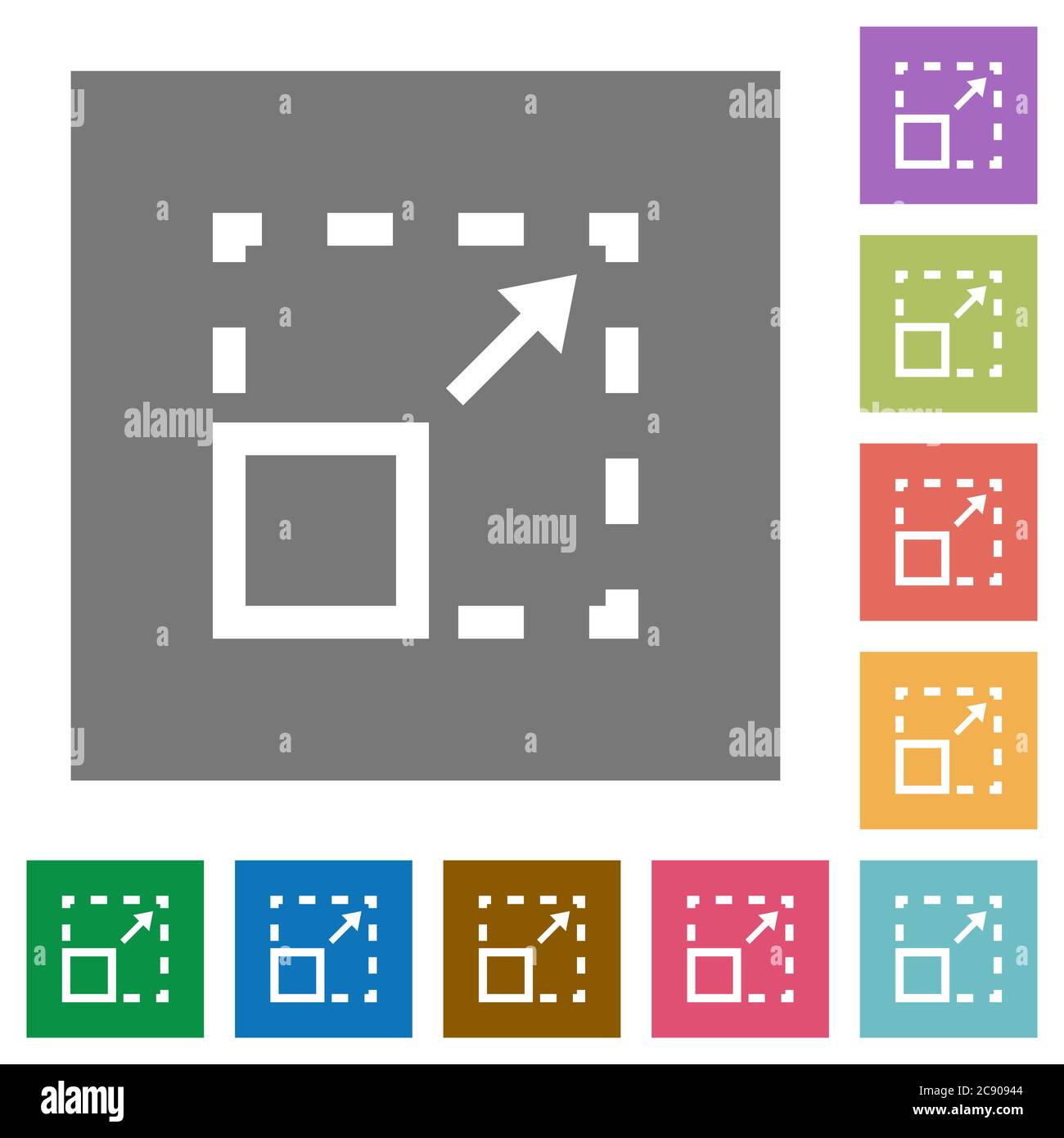 Maximize element flat icons on simple color square background Stock Vector Image & Art - Alamy