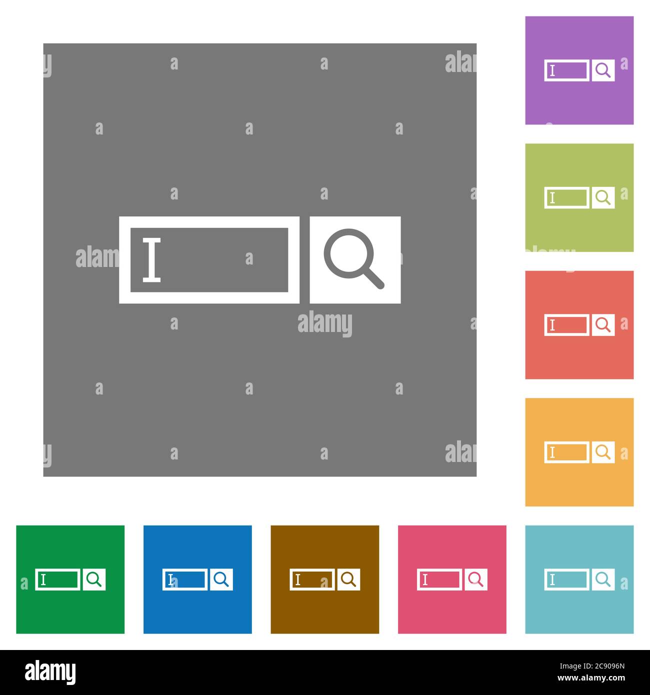 Search box flat icons on simple color square background Stock Vector ...