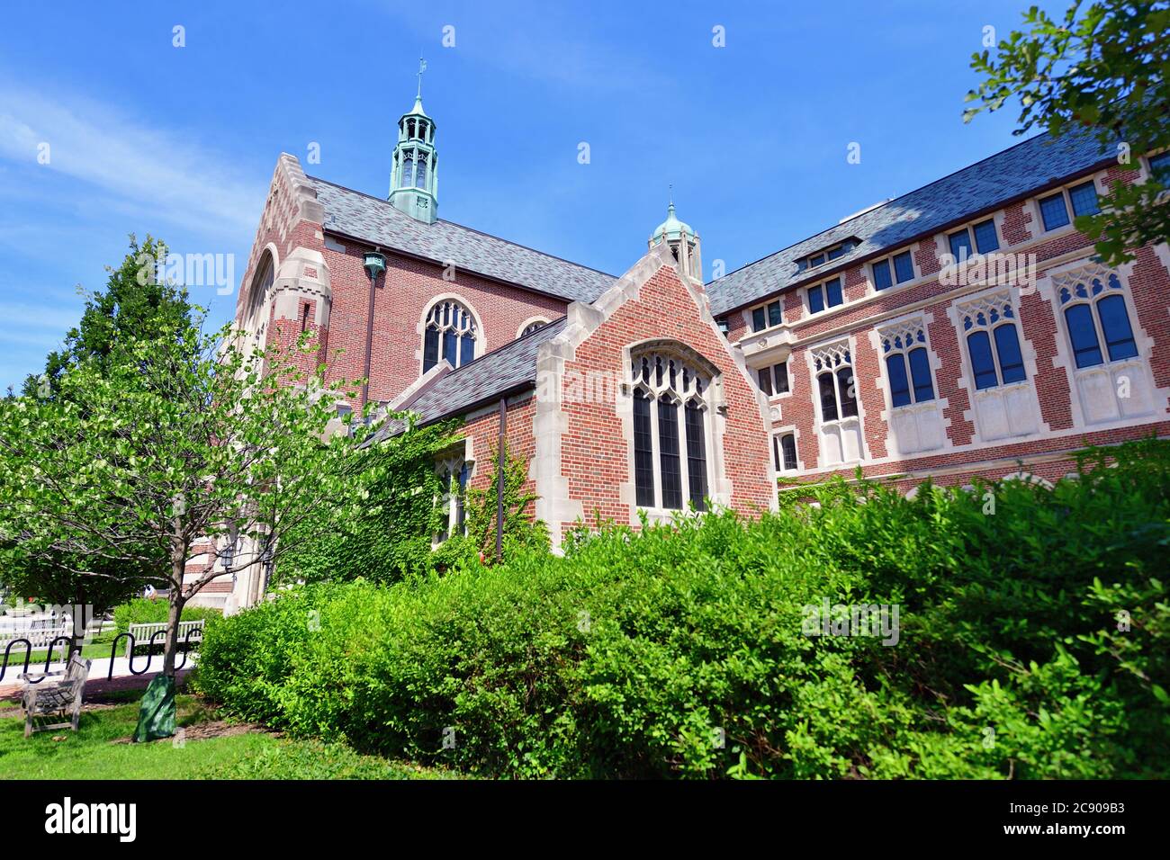 Chicago, Illinois, USA. Saieh Hall on the campus of the University of ...