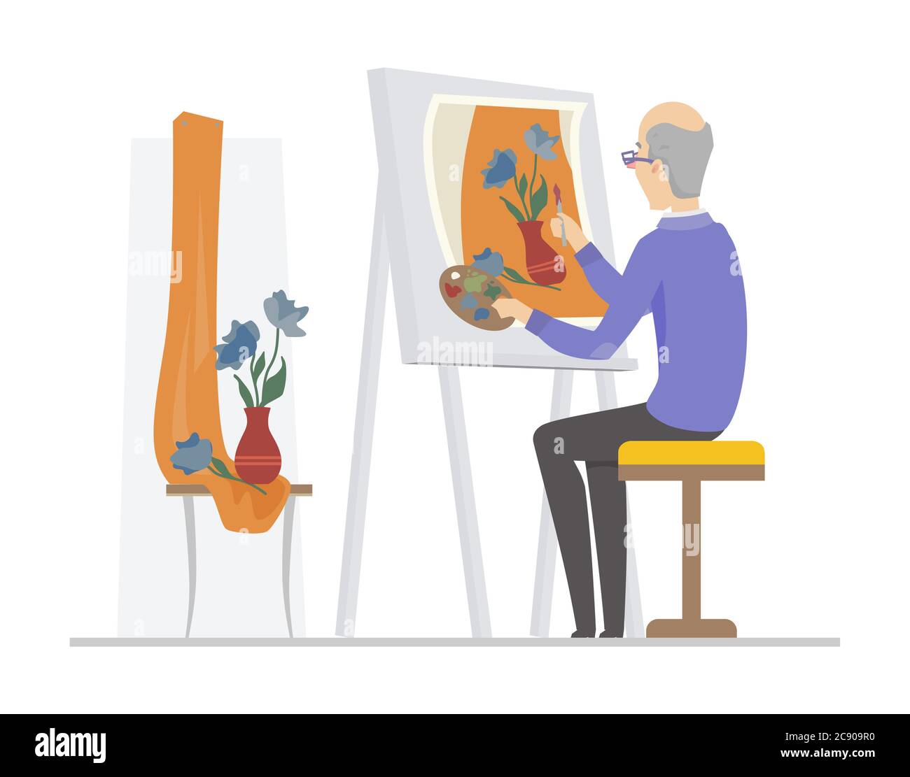 Senior painting Cut Out Stock Images & Pictures - Alamy