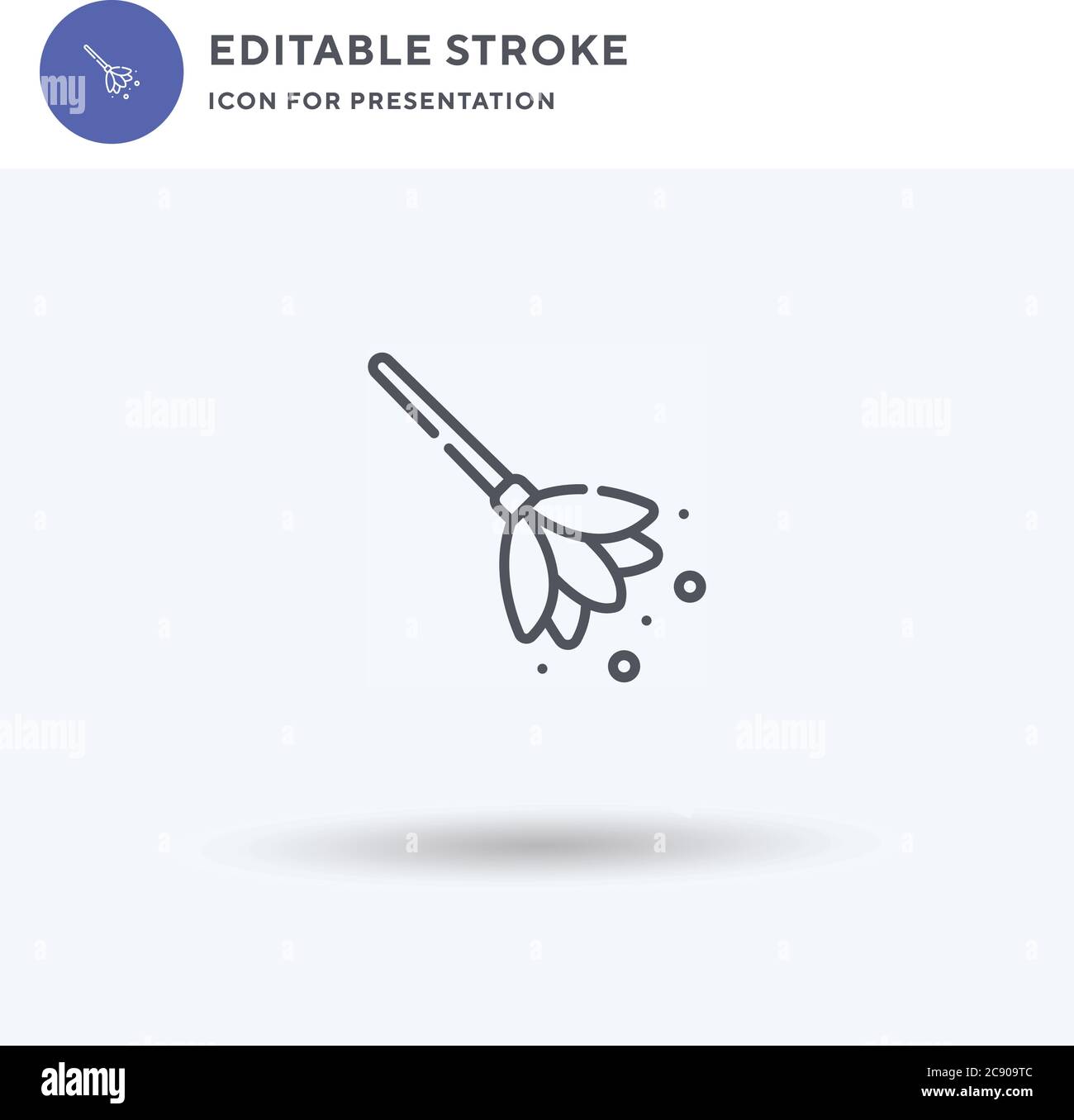 Feather Duster icon vector, filled flat sign, solid pictogram isolated on white, logo ...