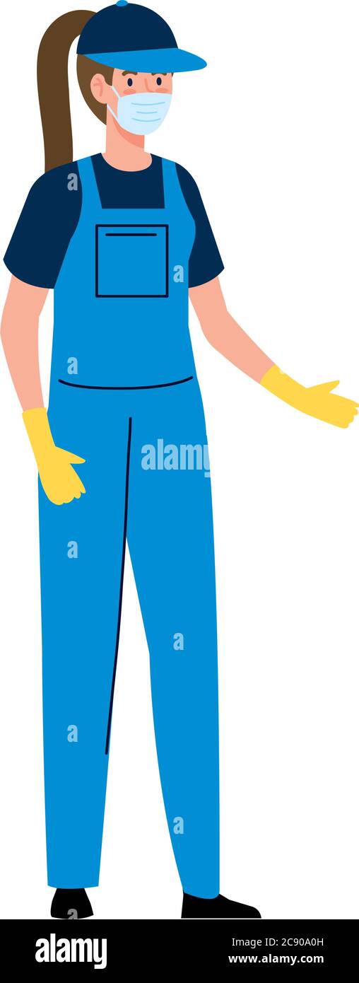 Cleaner mask gloves Stock Vector Images - Alamy