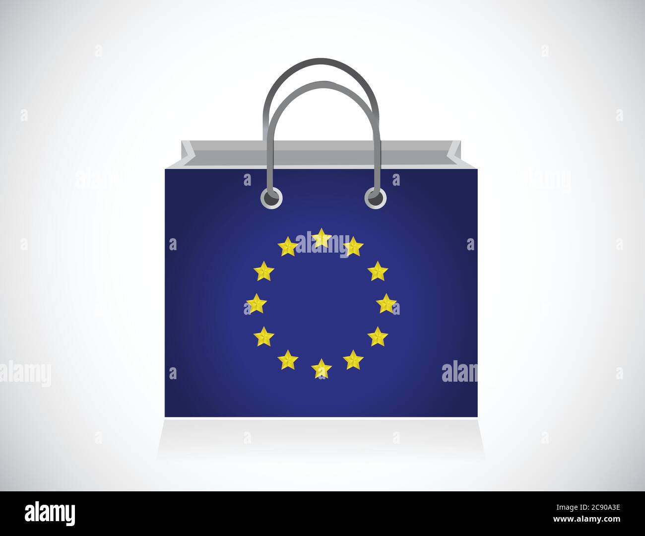 European flag shopping bag illustration design over a white background ...