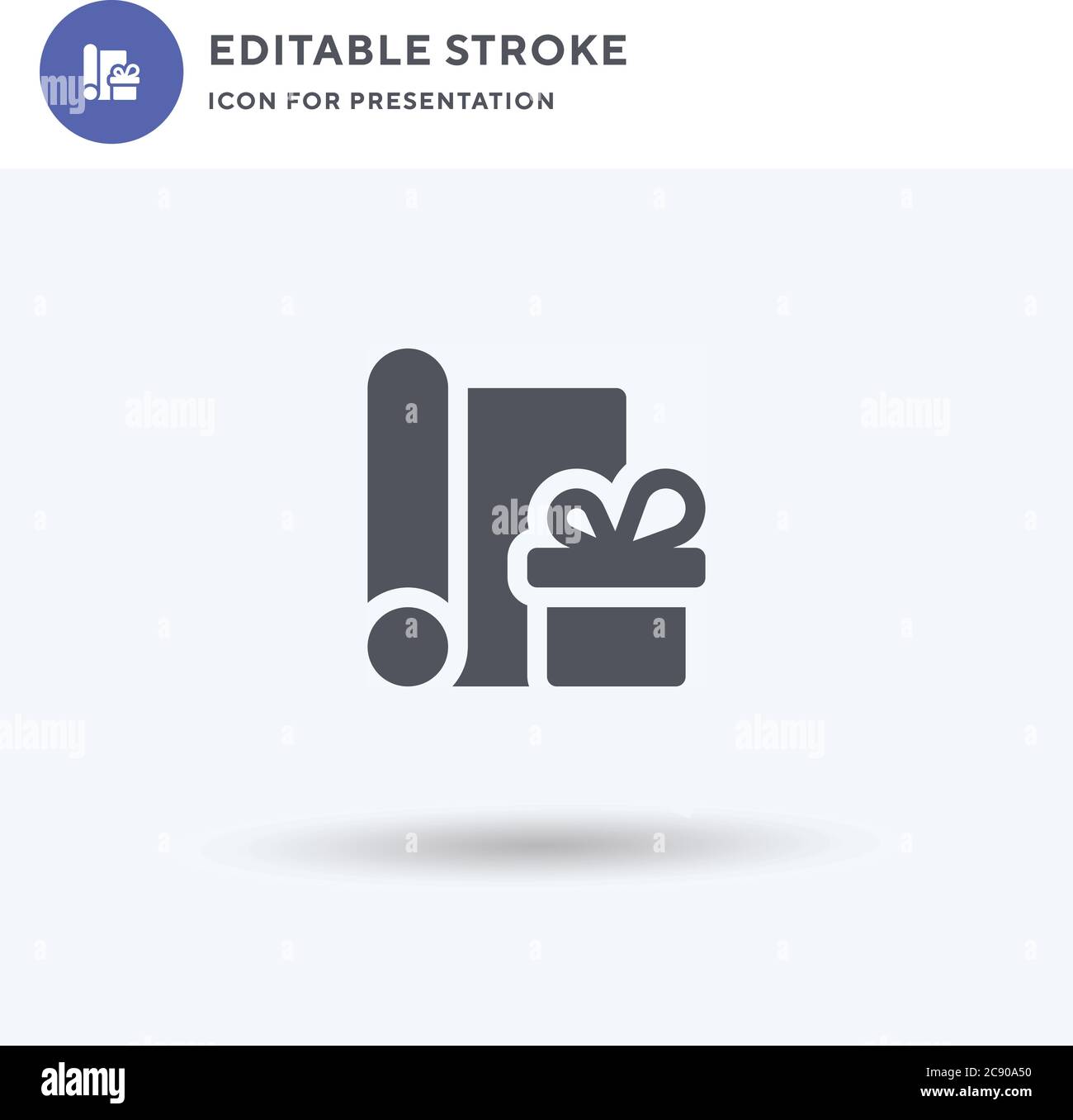 Gift Wrap icon vector, filled flat sign, solid pictogram isolated on ...