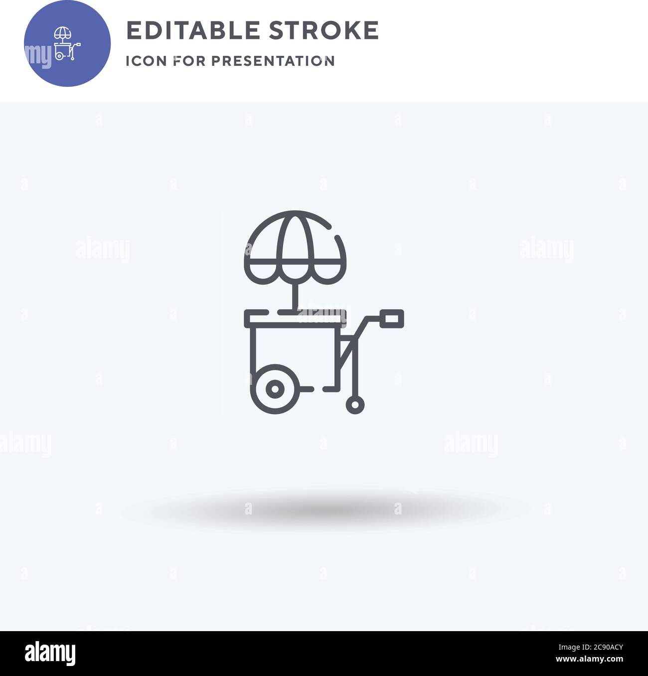 Food Trolley icon vector, filled flat sign, solid pictogram isolated on ...