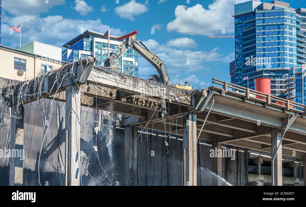 Demolition of Viaduct in Seattle Stock Photo - Alamy