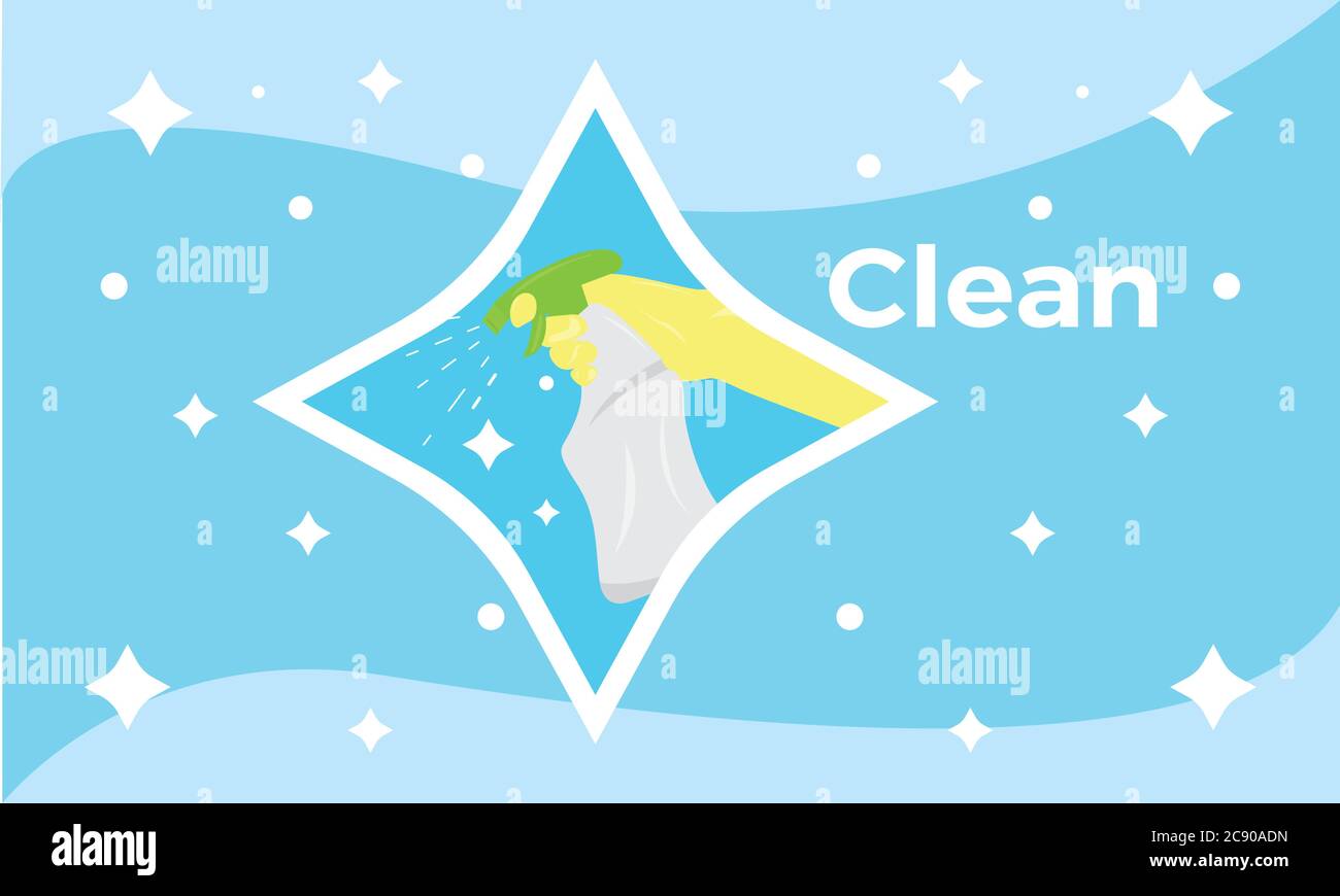 Cleaning service banner. Housework poster. Cleaning products - Vector ...