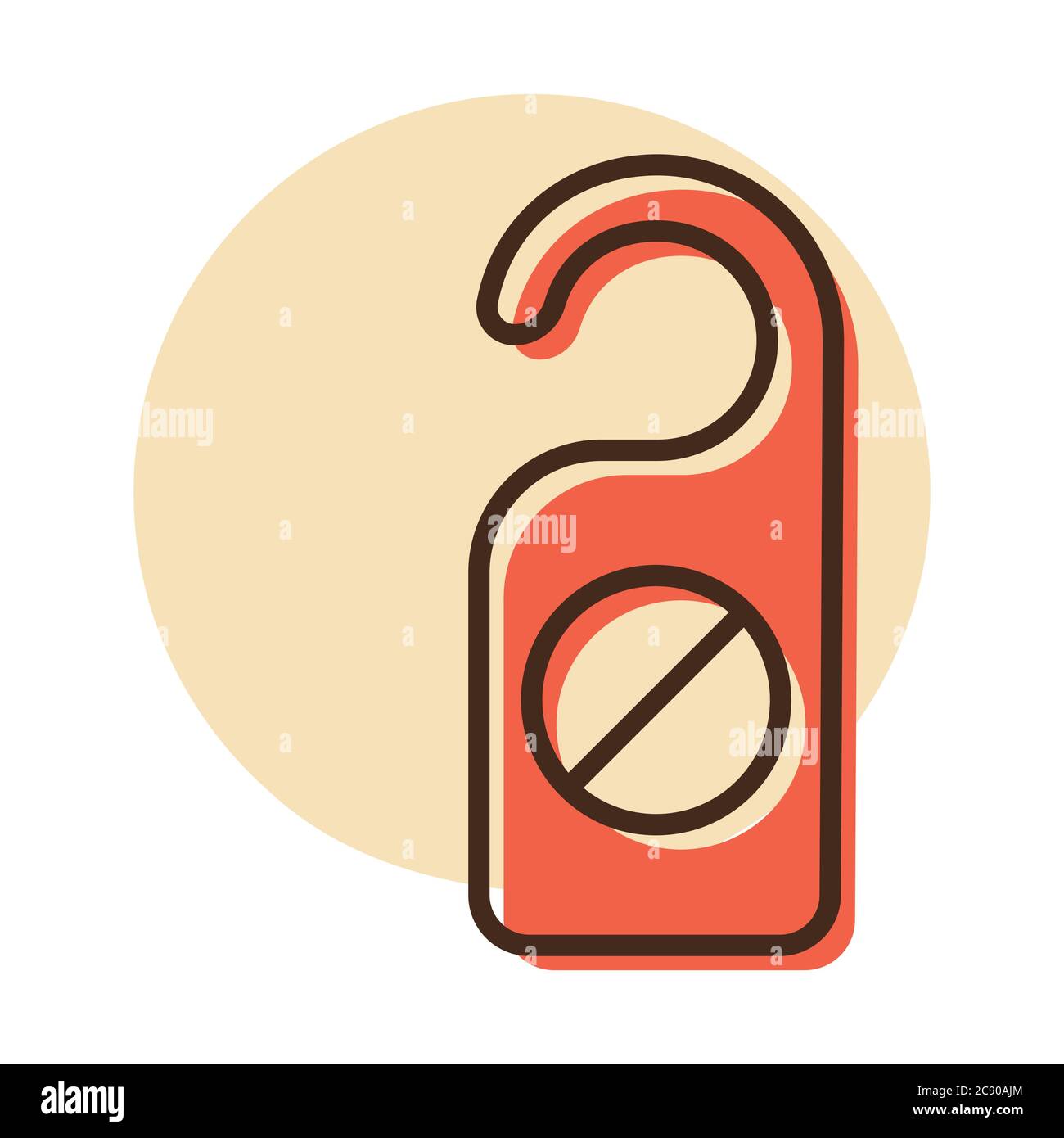 Do Not Disturb Sign Vector Icon Red Hotel Door Warning Messages Graph