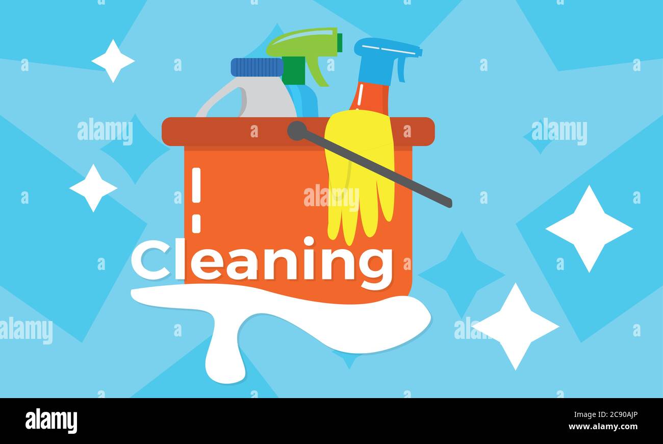 Cleaning products poster. Hygiene and cleaning poster - Vector Stock ...