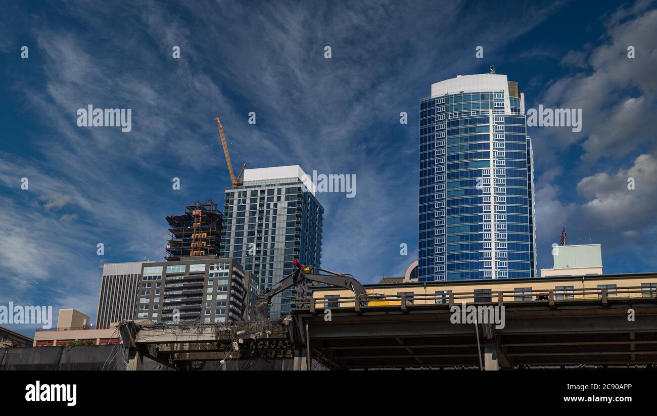 Seattle Viaduct Demolition and Buildings Stock Photo - Alamy