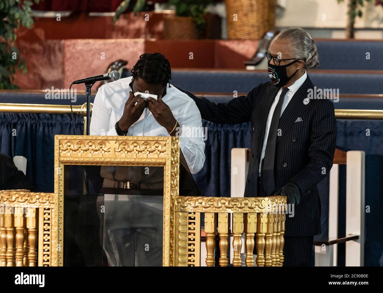 New York, United States. 27th July, 2020. Father Davell Gardner Sr was ...