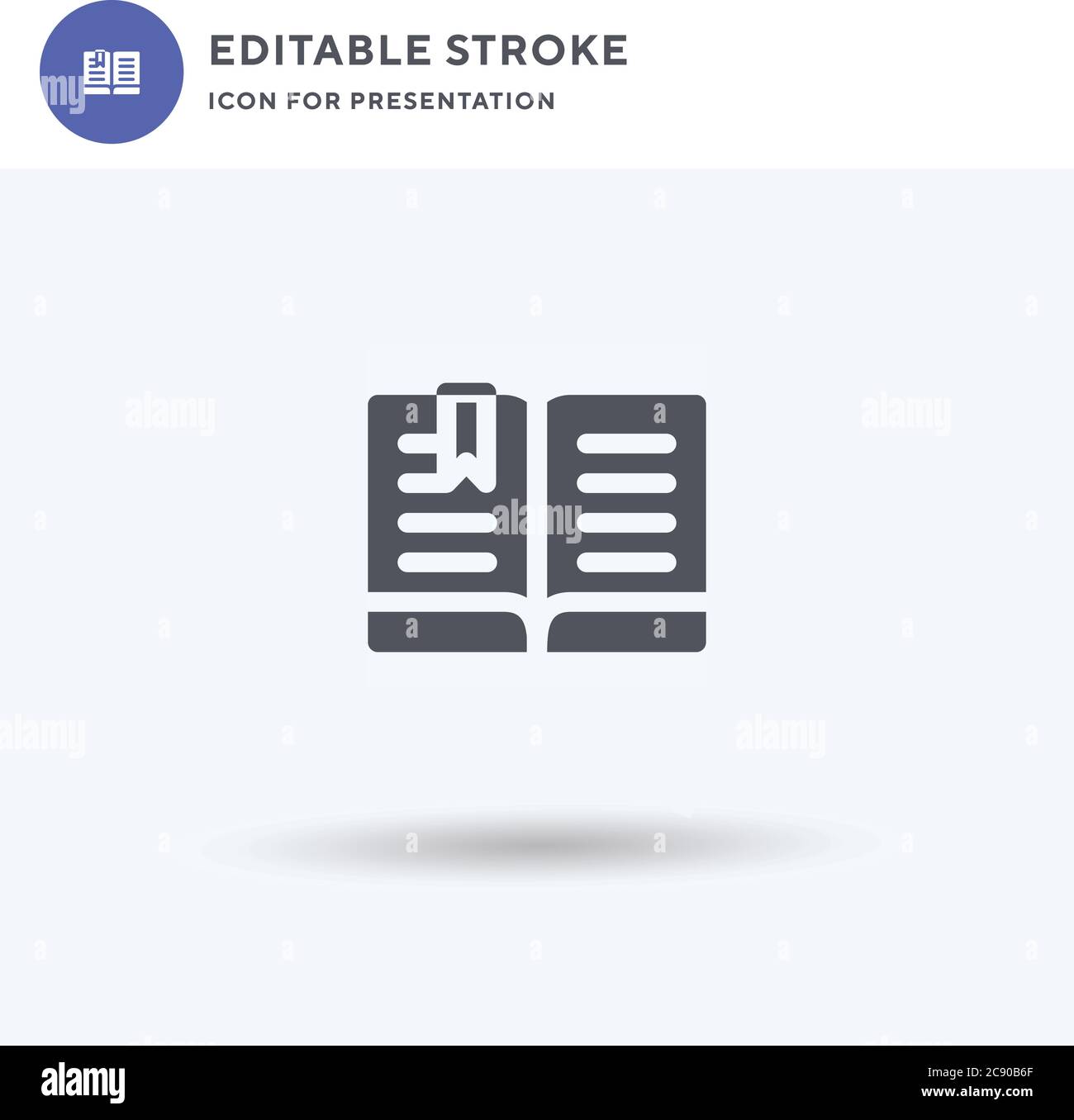 Book icon vector, filled flat sign, solid pictogram isolated on white ...