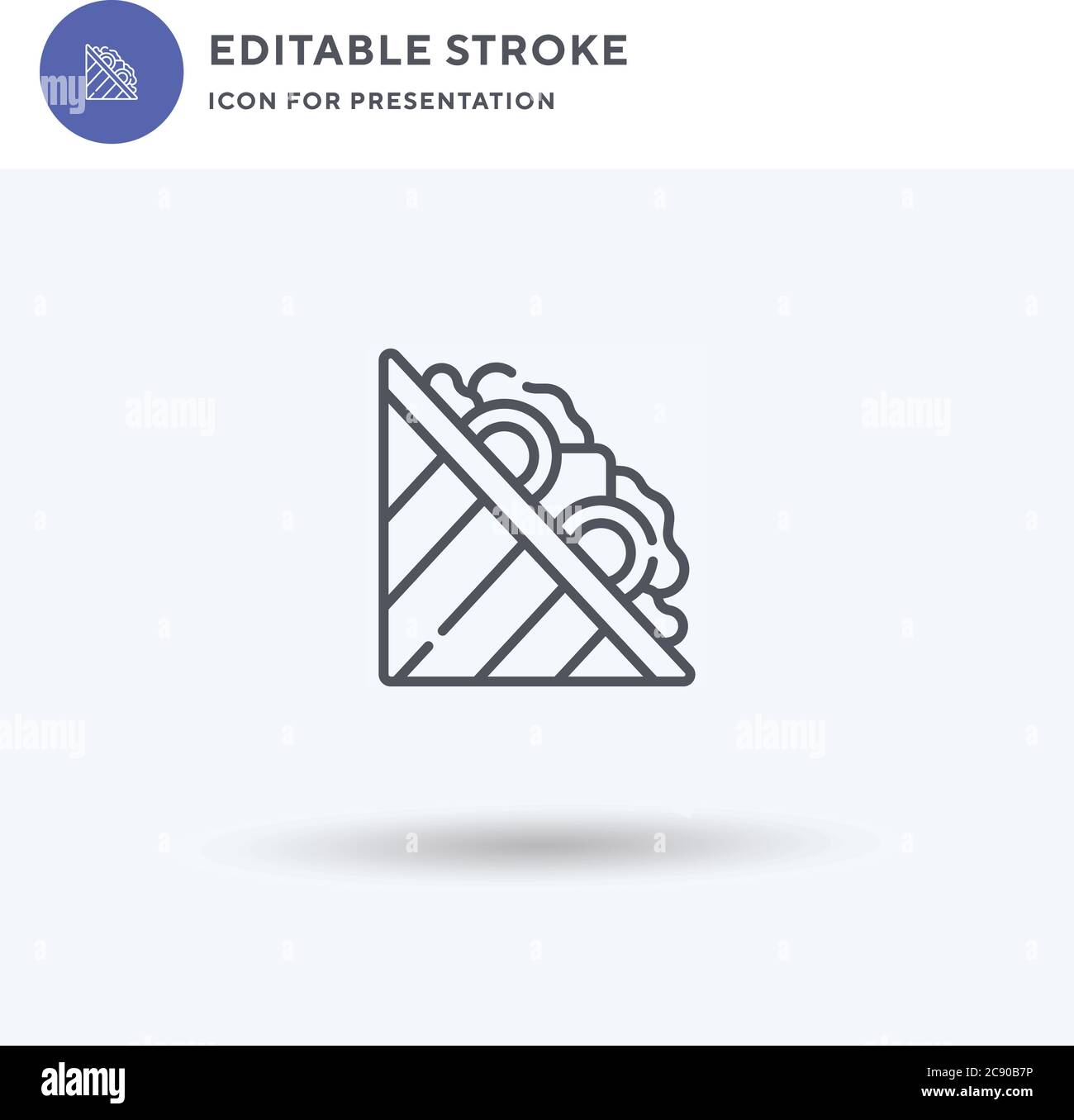 Sandwich icon vector, filled flat sign, solid pictogram isolated on ...