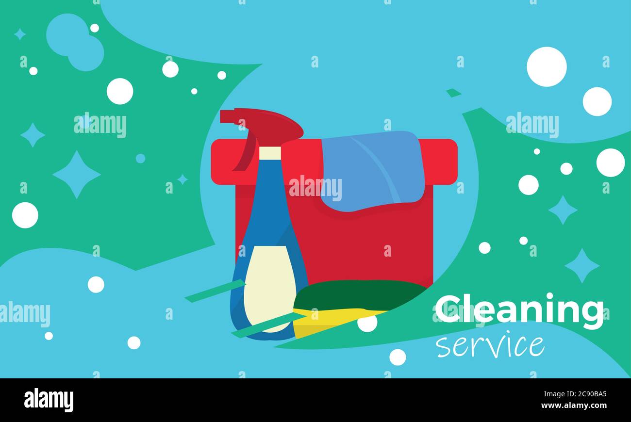 Cleaning service banner. Housework poster. Cleaning products - Vector ...