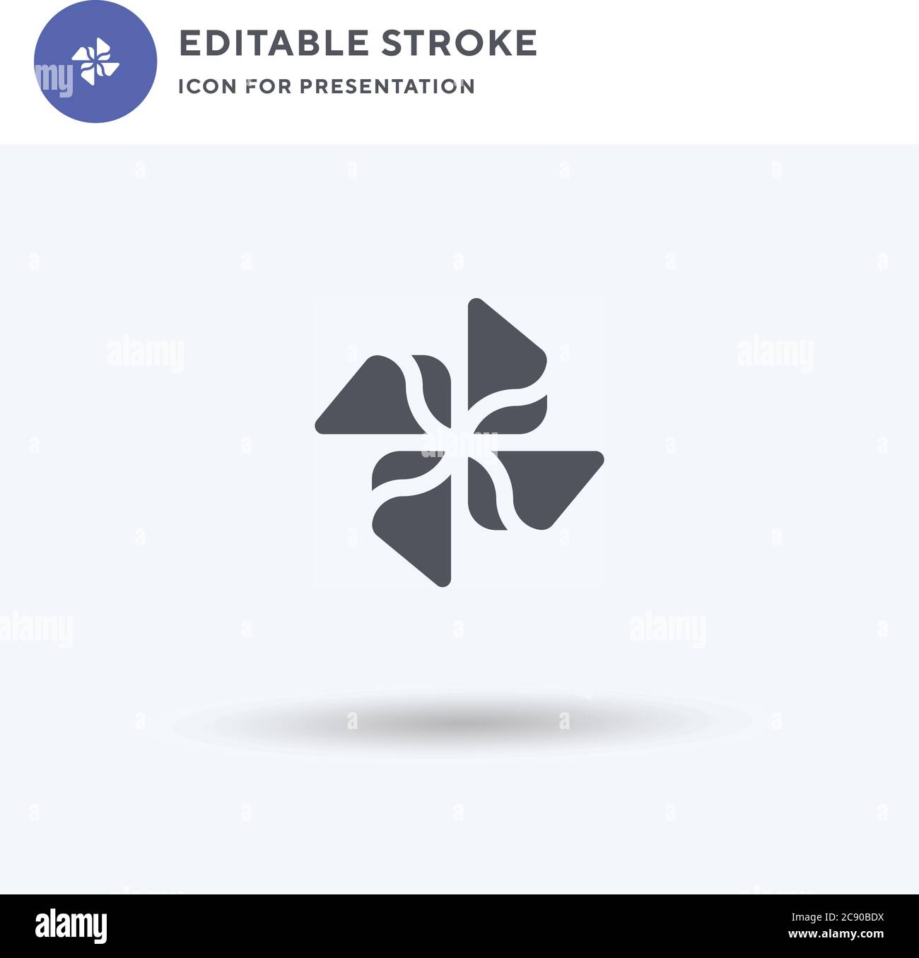 Pinwheel icon vector, filled flat sign, solid pictogram isolated on ...