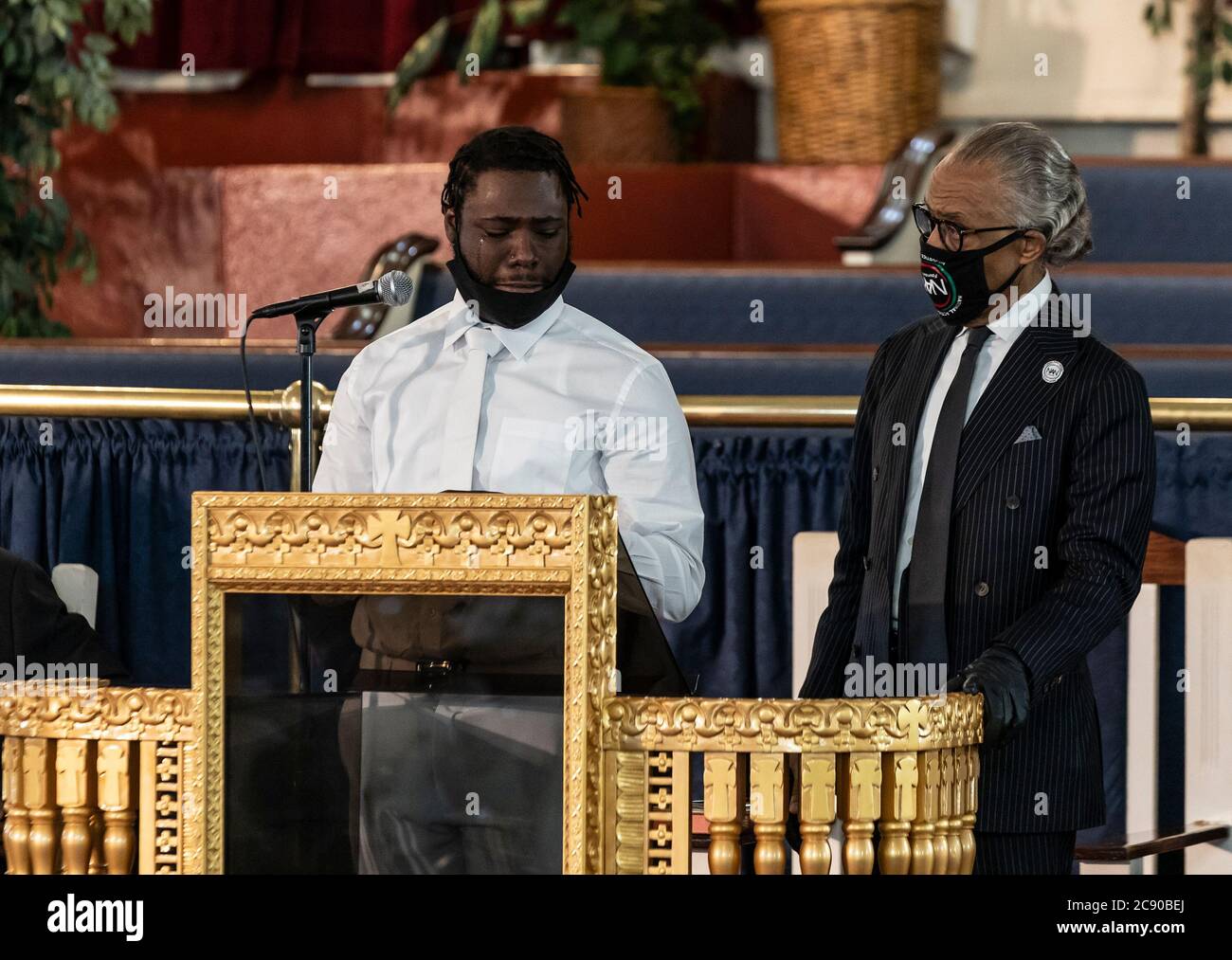 New York, United States. 27th July, 2020. Father Davell Gardner Sr was ...