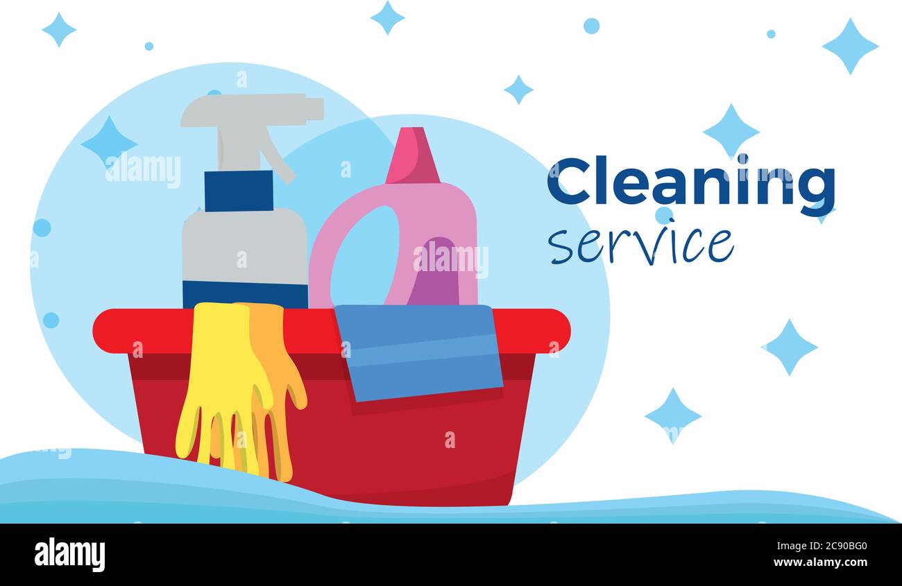 Cleaning service banner. Housework poster. Cleaning products - Vector ...