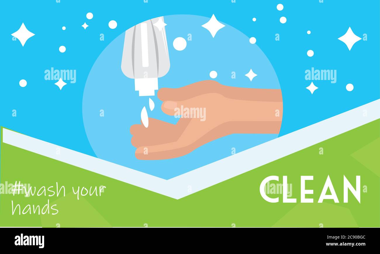 Hand washing banner. Hygiene and cleaning poster - Vector Stock Vector ...