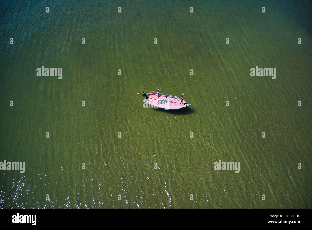 Top view boat shallow water hi-res stock photography and images - Alamy