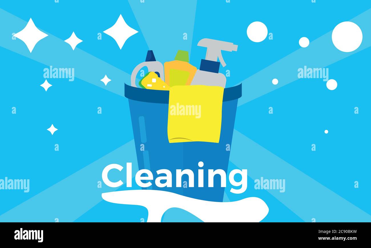 Cleaning products poster. Hygiene and cleaning poster - Vector Stock ...