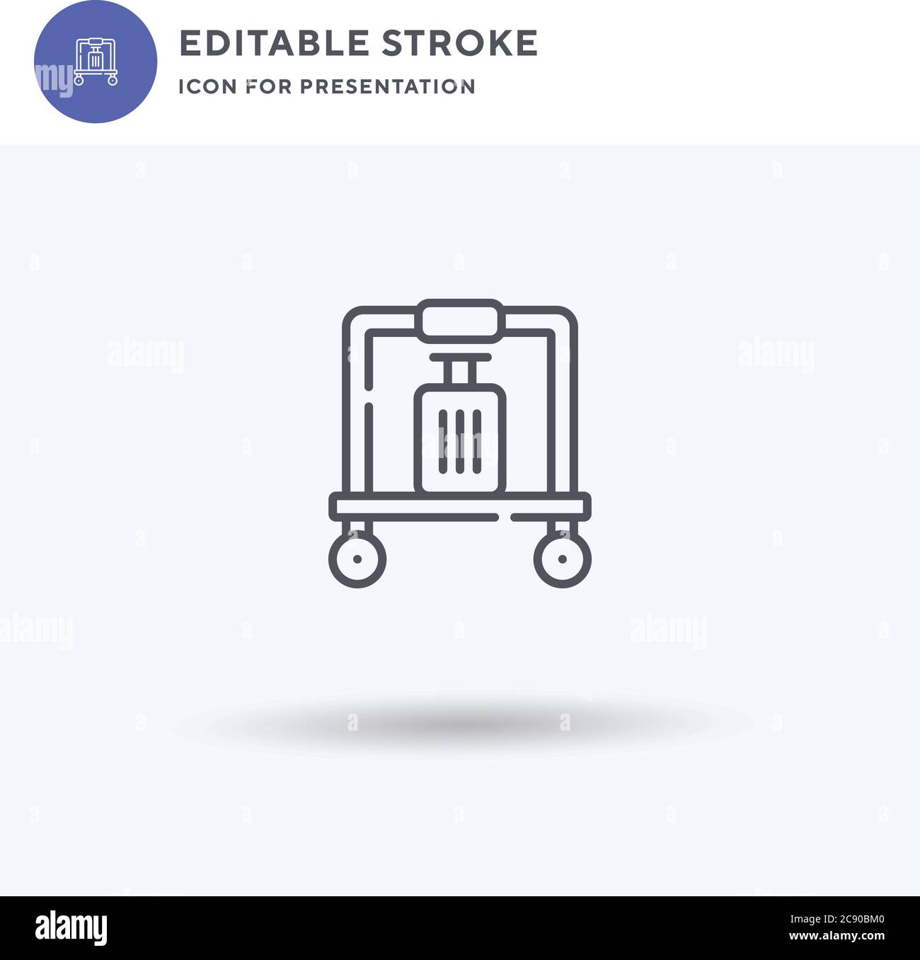 Luggage Cart icon vector, filled flat sign, solid pictogram isolated on ...