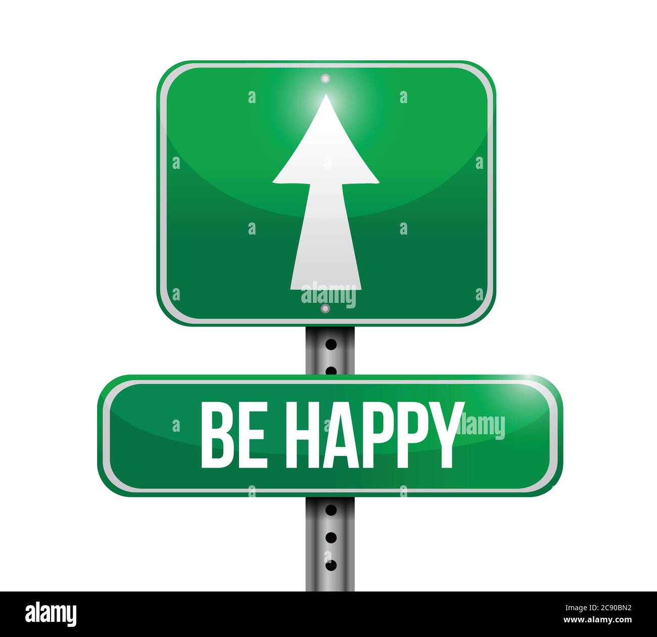 Be happy sign illustration design over a white background Stock Vector ...