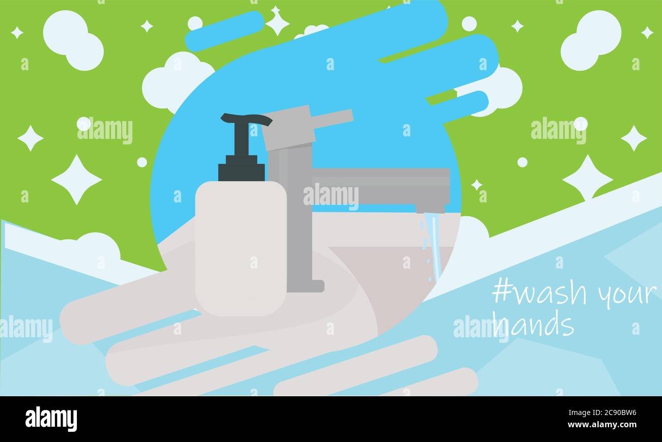 Hand washing banner. Hygiene and cleaning poster - Vector Stock Vector ...