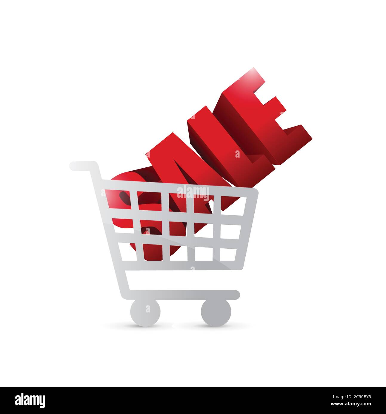 Sale shopping cart illustration design over a white background Stock ...