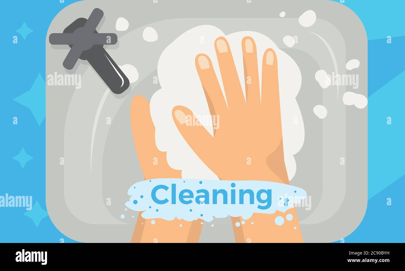 Hand washing banner. Hygiene and cleaning poster - Vector Stock Vector ...