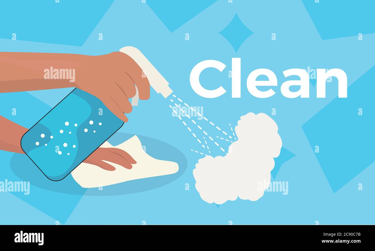 Cleaning service banner. Housework poster. Cleaning products - Vector ...